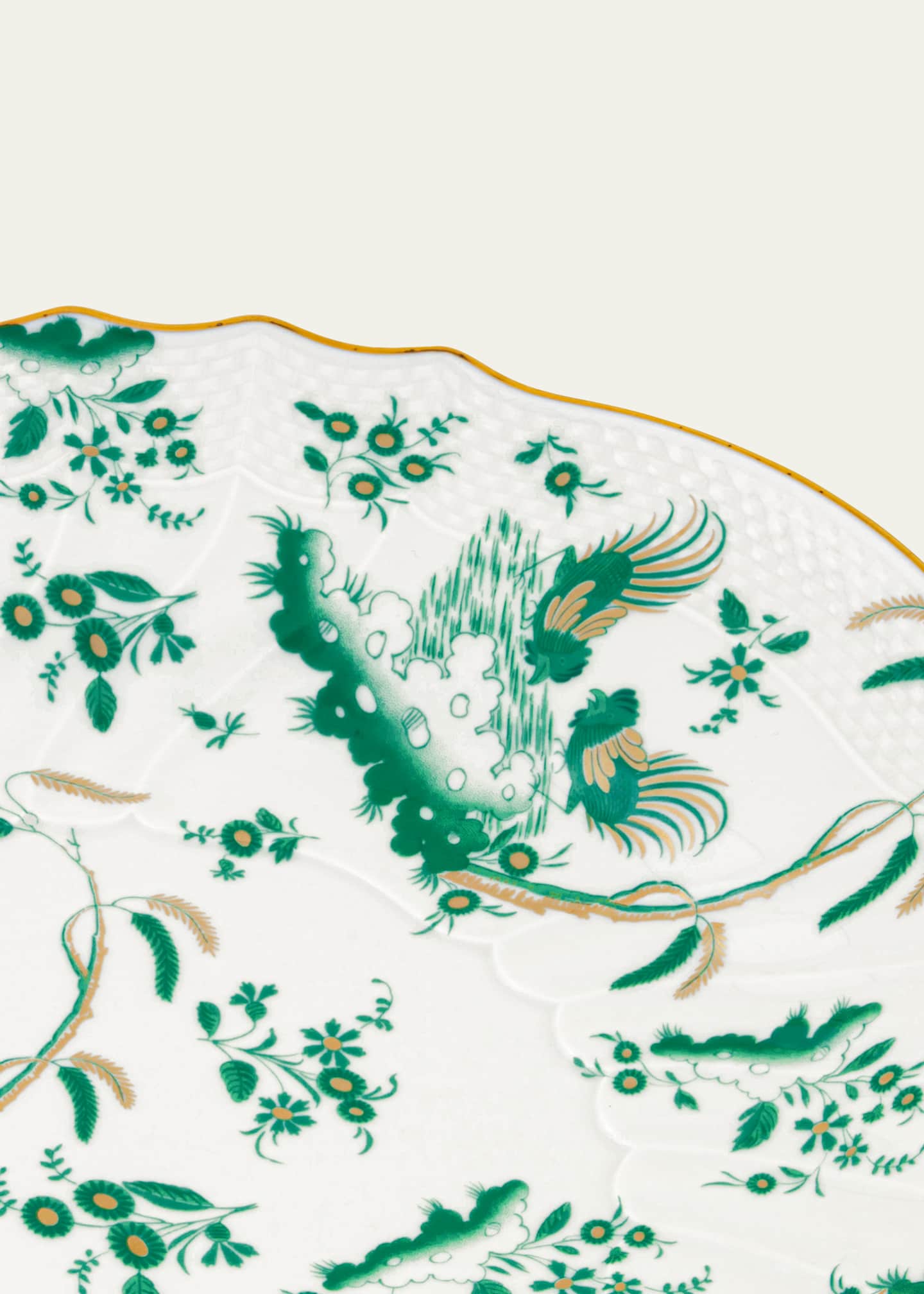 GINORI 1735 Oro di Doccia Large Round Platter, Giada - Bergdorf Goodman