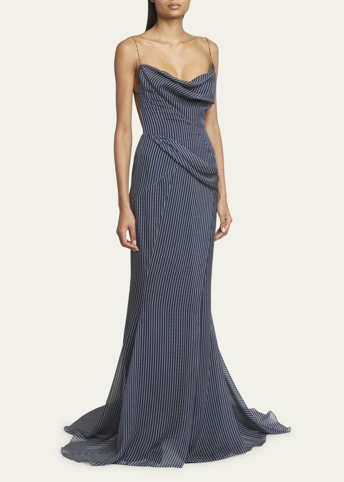 Givenchy Polka-Dot Silk Open-Back Gown - Bergdorf Goodman