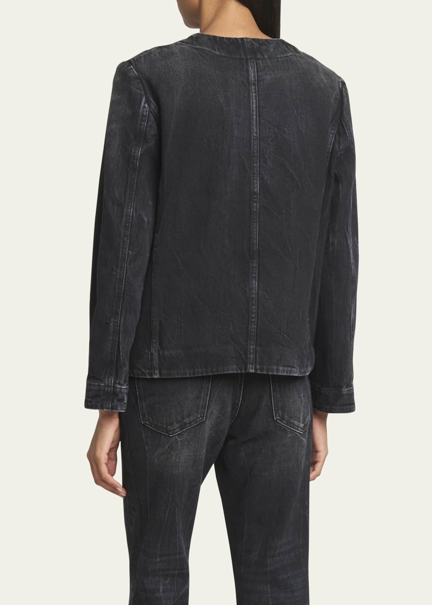 Givenchy Collarless Button-Front Denim Jacket - Bergdorf Goodman