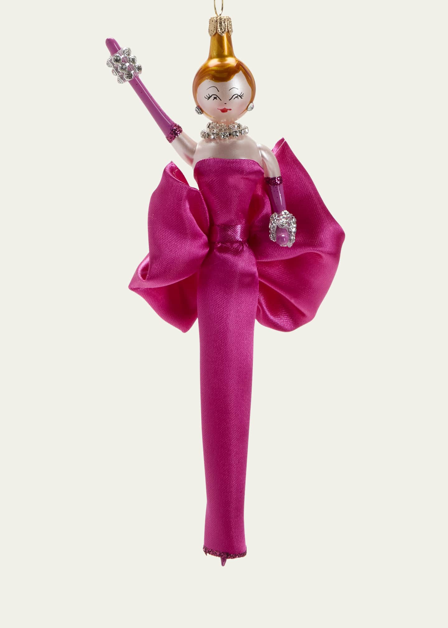 De Carlini Lady In Fuschia Dress Christmas Ornament - Bergdorf Goodman