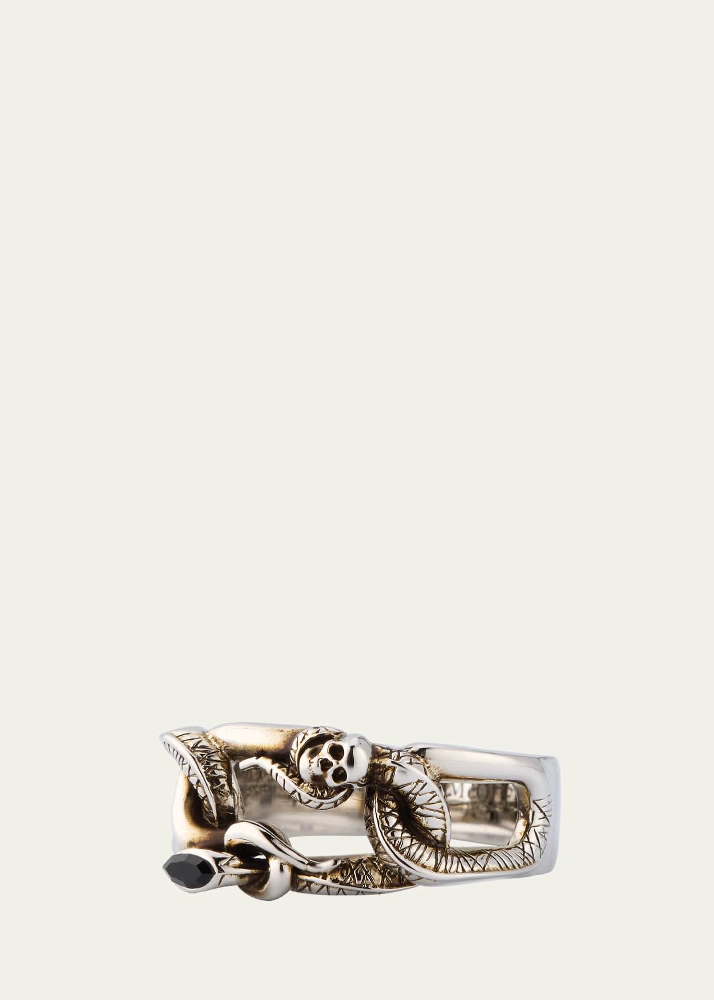 Alexander McQueen Men's Snake Skull Ring - Bergdorf Goodman