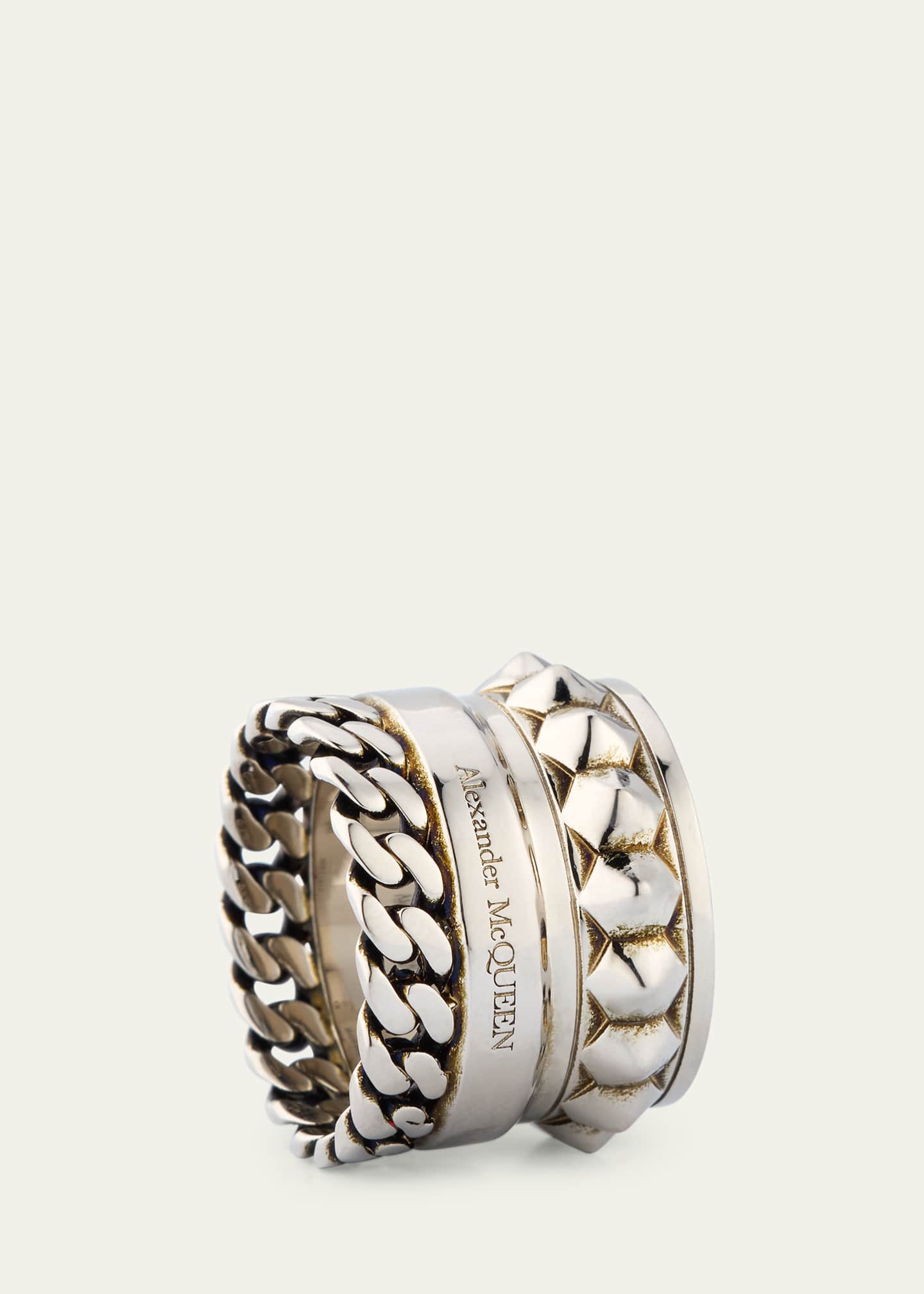 Alexander McQueen Men's Punk Multi-Layer Ring - Bergdorf Goodman