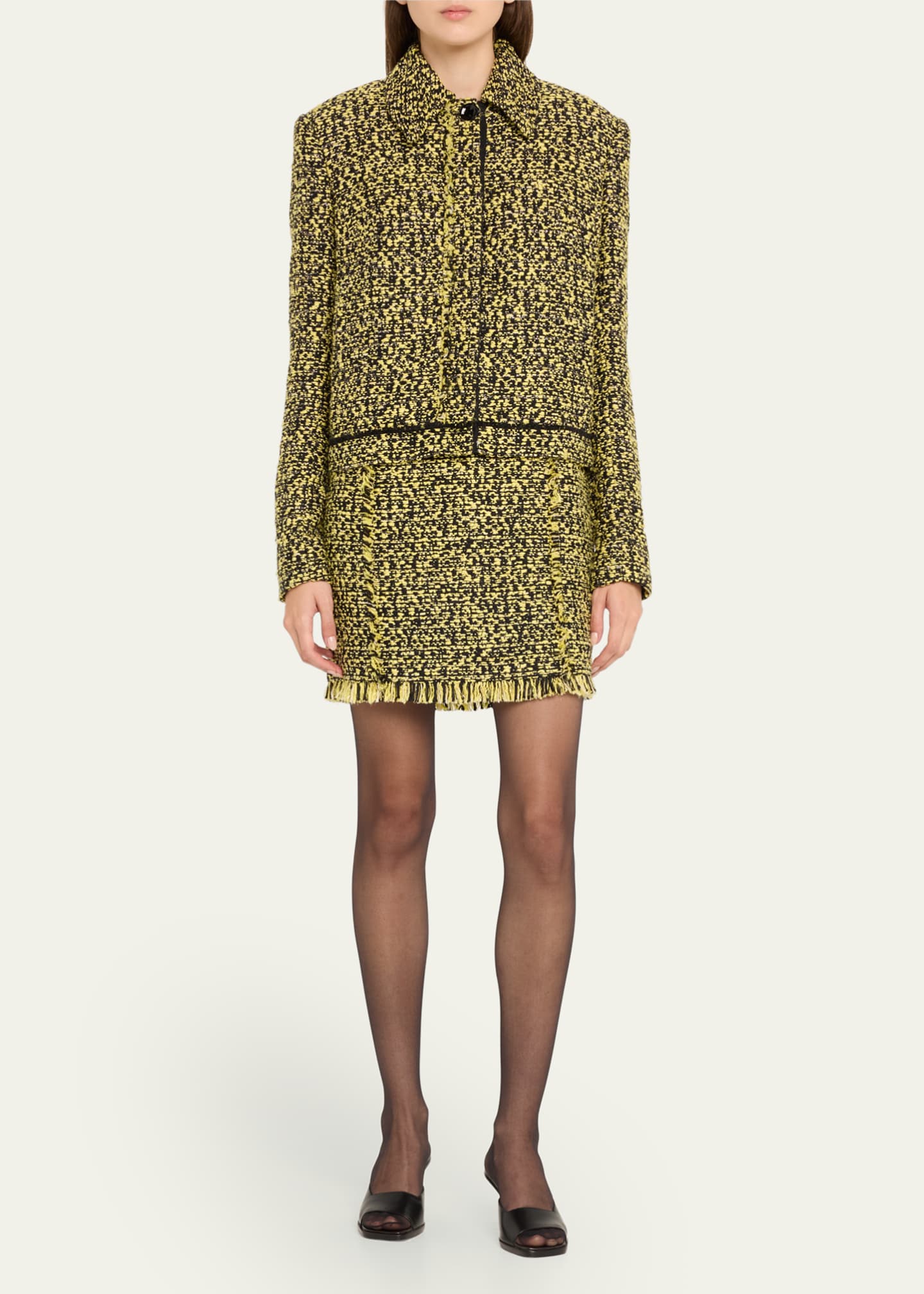 Jason Wu Collection Tweed Button Front Jacket - Bergdorf Goodman