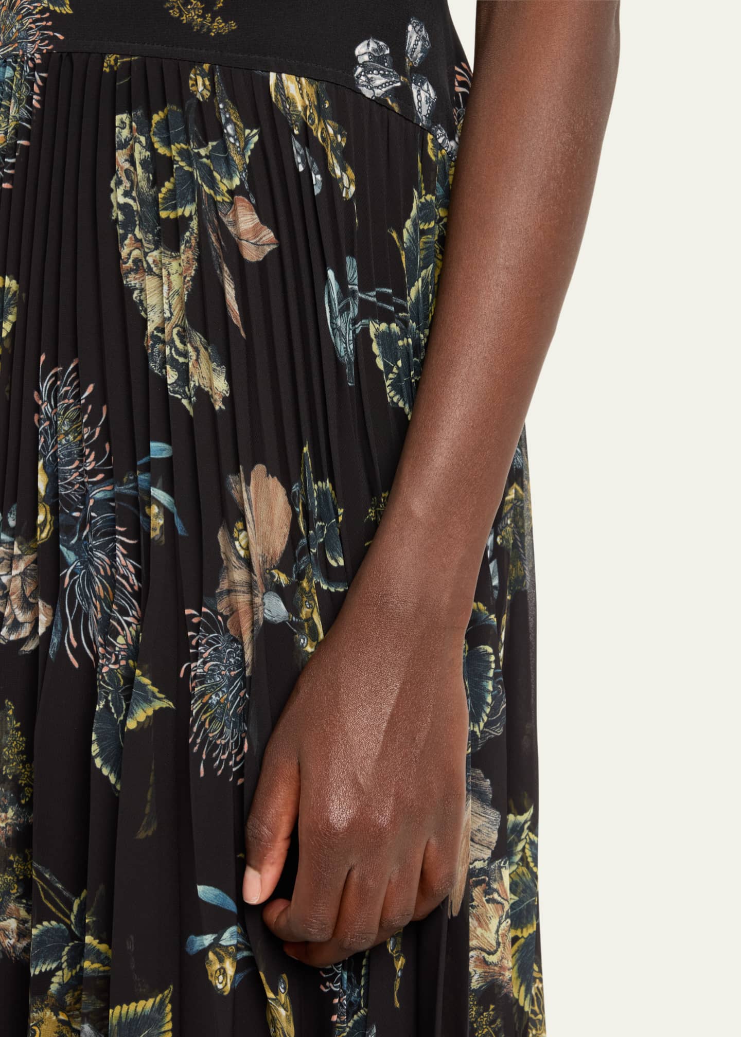 Jason Wu Collection Forest Floral Pleated Chiffon Skirt - Bergdorf Goodman