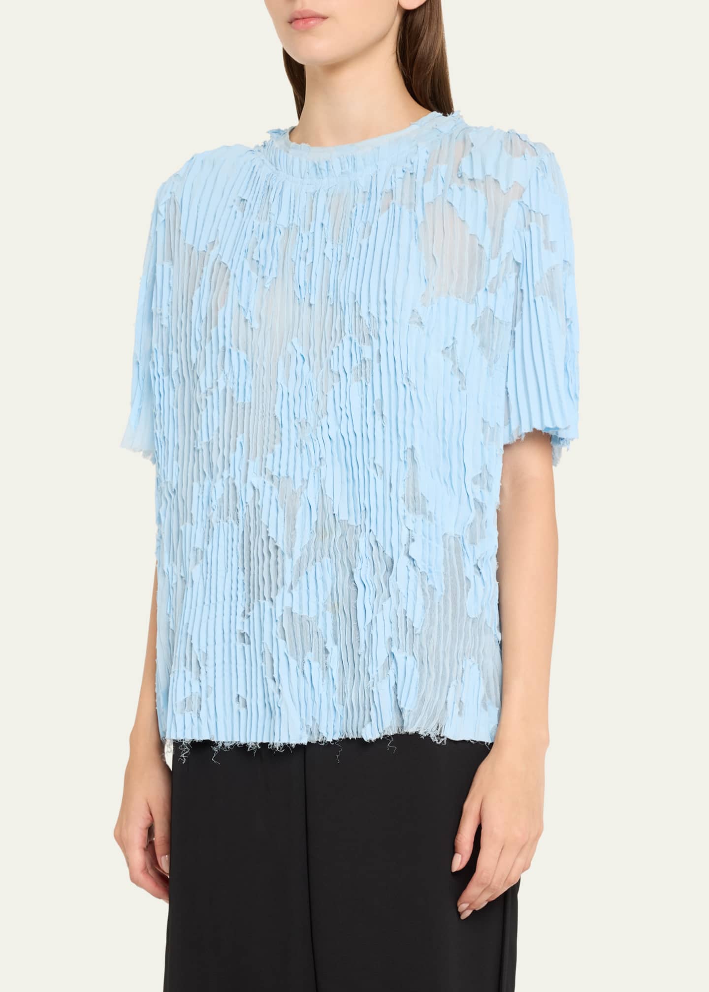 Jason Wu Collection Pleated Floral Fil Coupe Top - Bergdorf Goodman