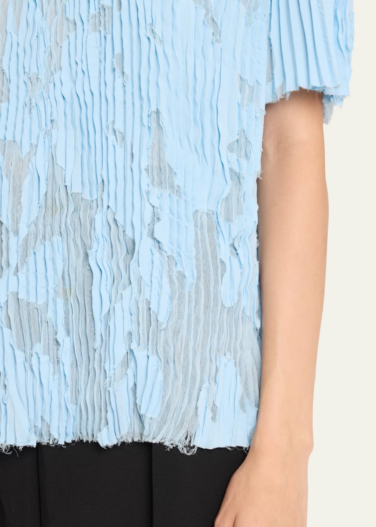 Jason Wu Collection Pleated Floral Fil Coupe Top - Bergdorf Goodman