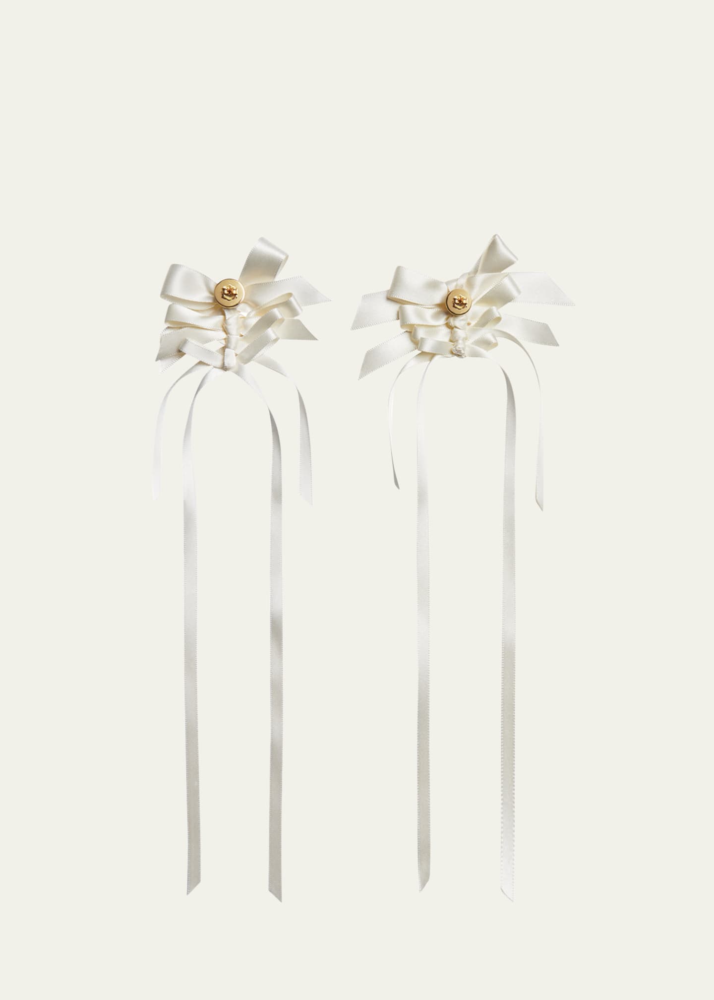 Simone Rocha Rosette Ribbon Bow Earrings - Bergdorf Goodman