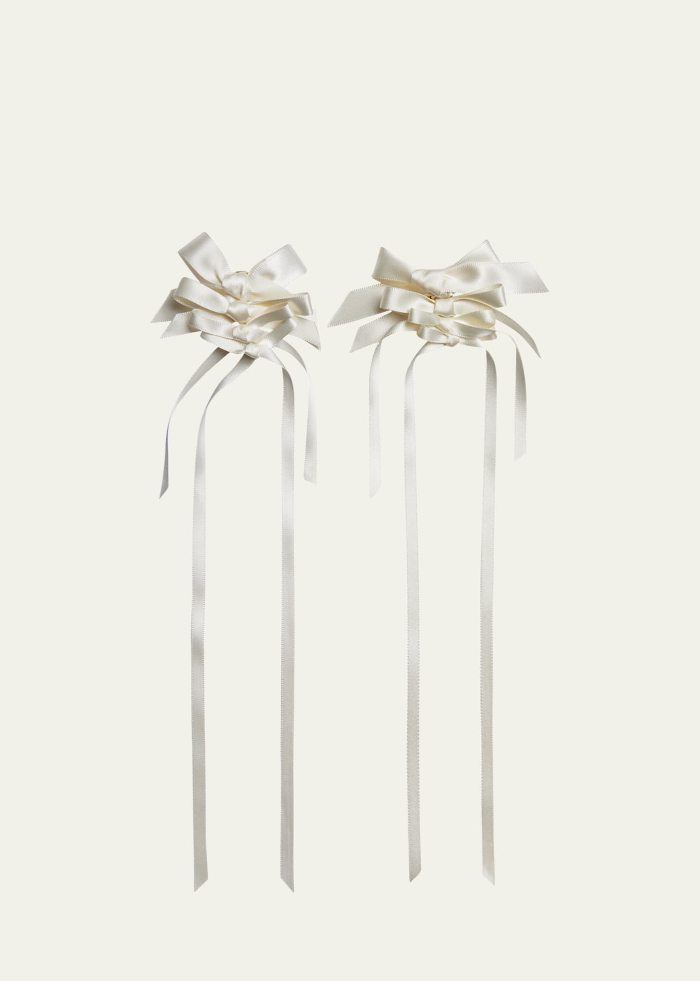 Simone Rocha Rosette Ribbon Bow Earrings - Bergdorf Goodman