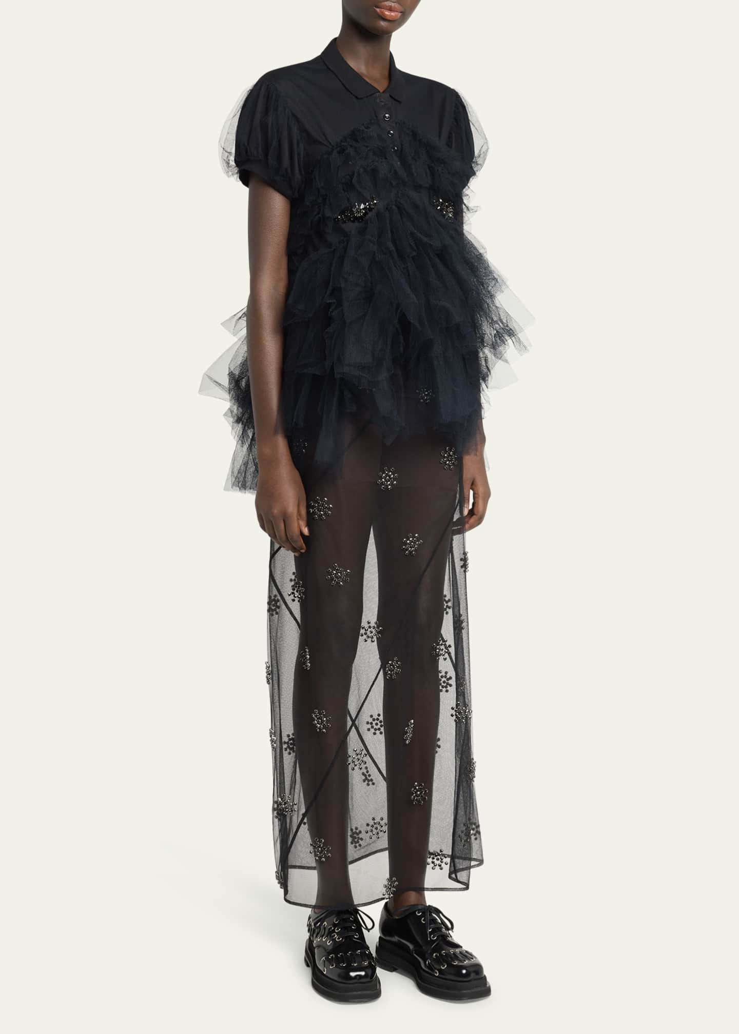 Simone Rocha Multi-Lace Leather Platform Loafers - Bergdorf Goodman