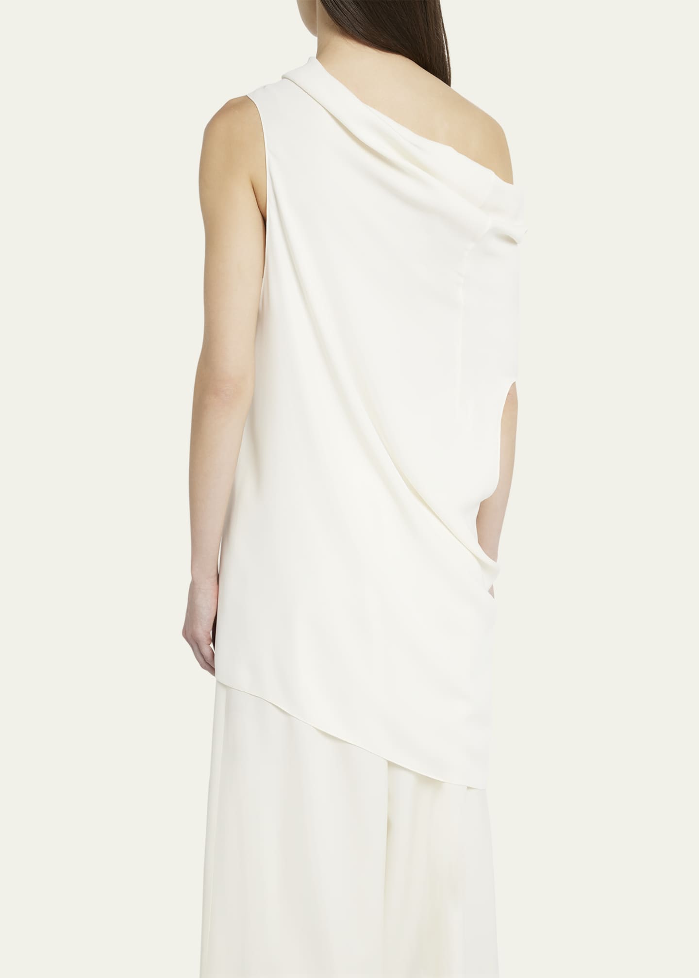 THE ROW Aria Draped One-Shoulder Asymmetric Silk Tunic Top - Bergdorf ...