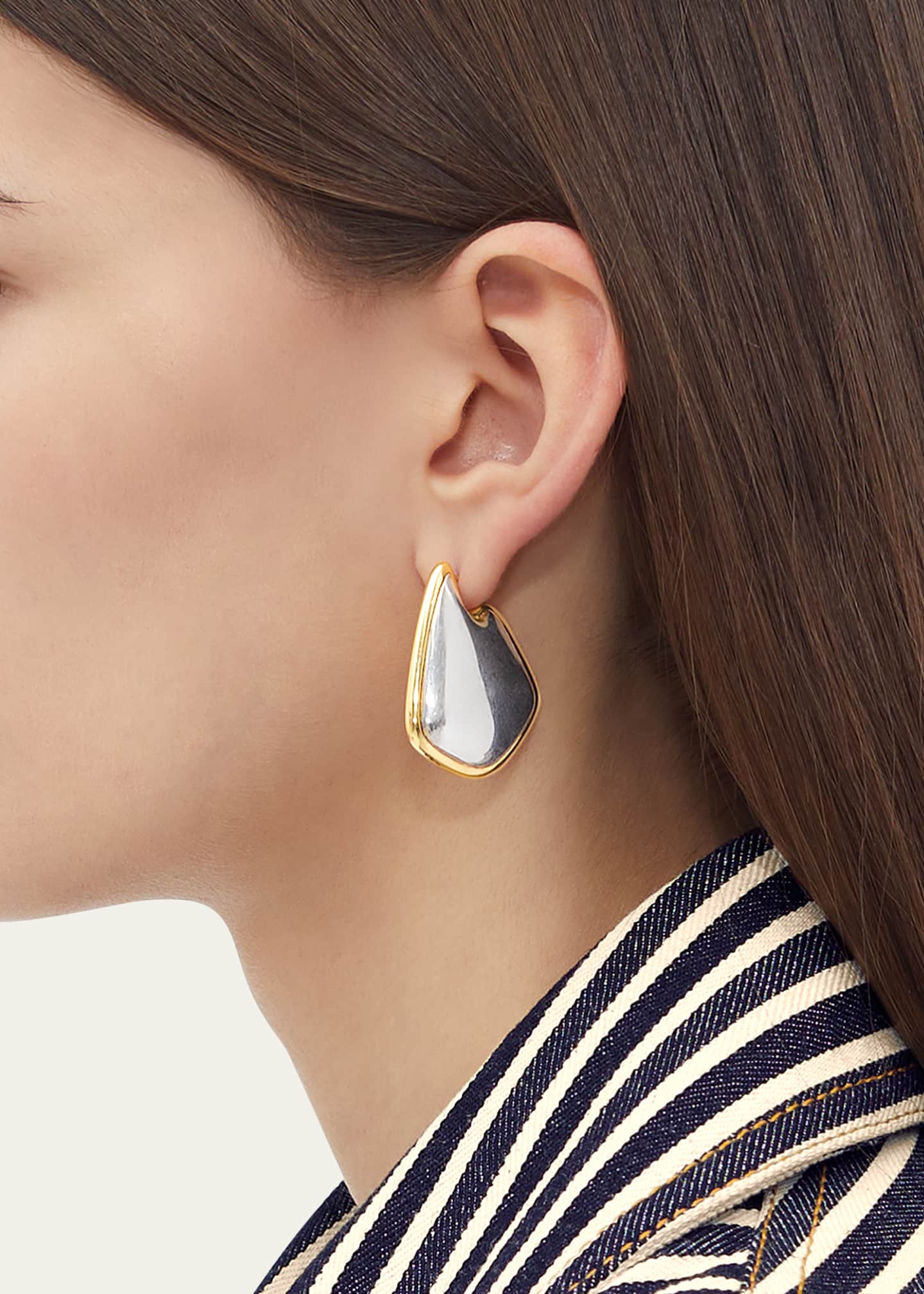 Bottega Veneta Sterling Silver and 18K Gold-Plated Fin Earrings ...