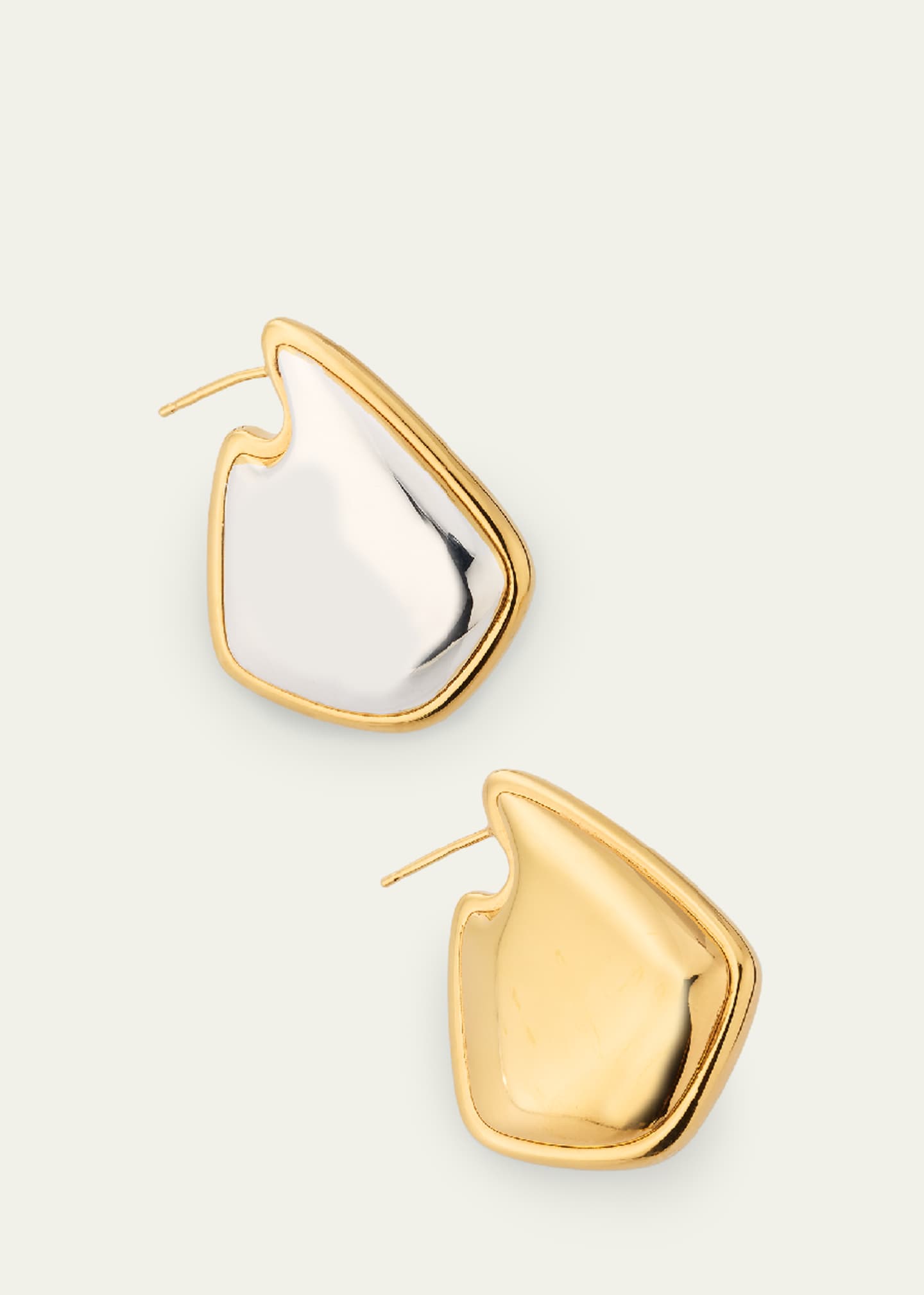 Bottega Veneta Sterling Silver and 18K Gold-Plated Fin Earrings ...