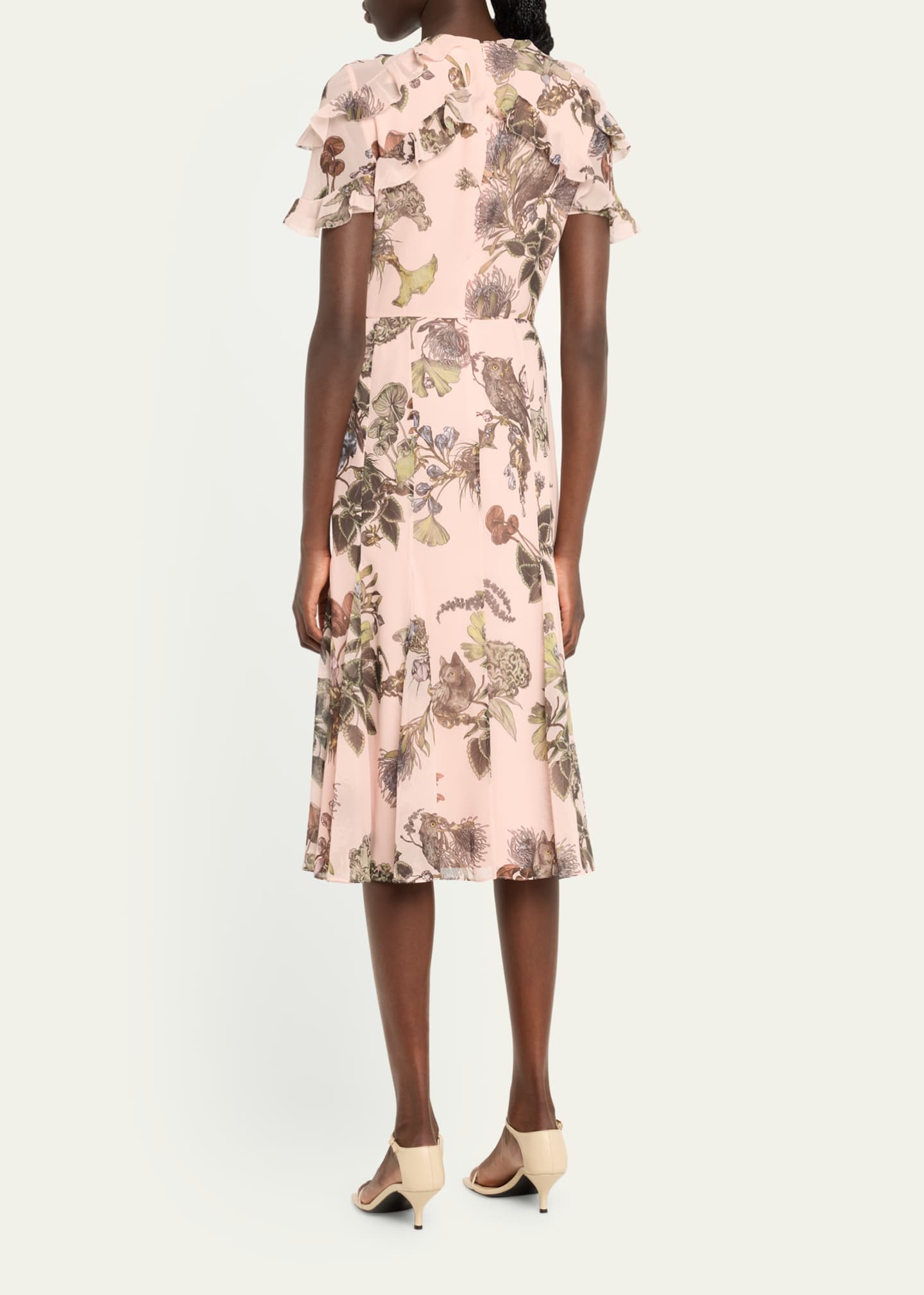 Jason Wu Collection Forest Floral Printed Ruffle Midi Day Dress ...