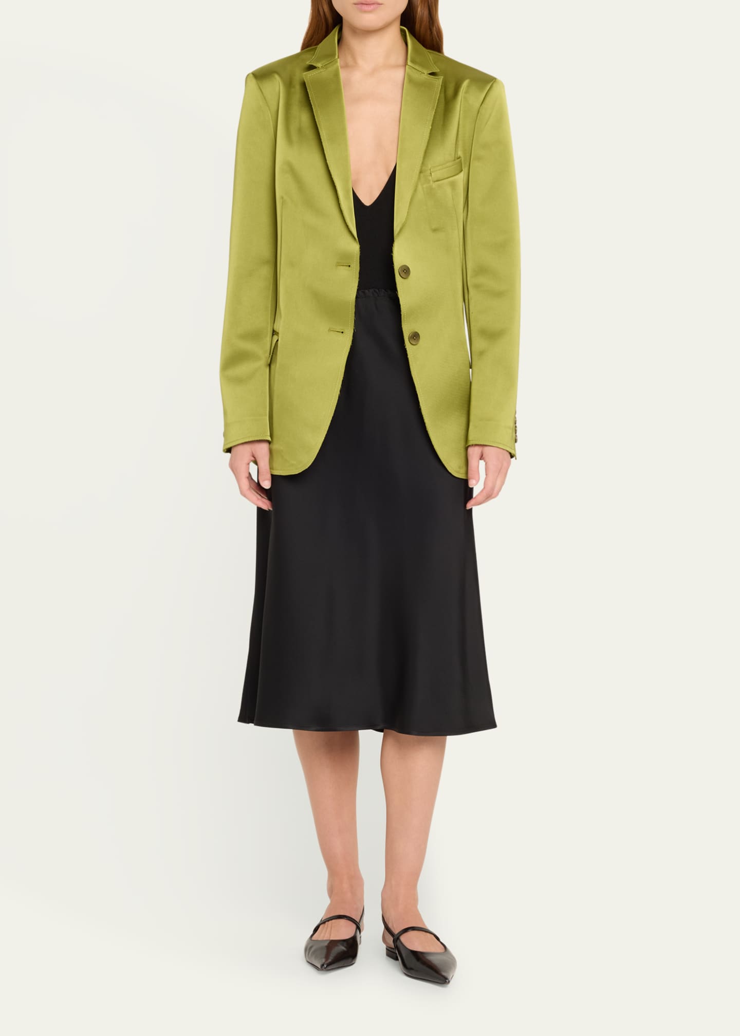 Monse Satin Raw Edge Boxy Blazer - Bergdorf Goodman