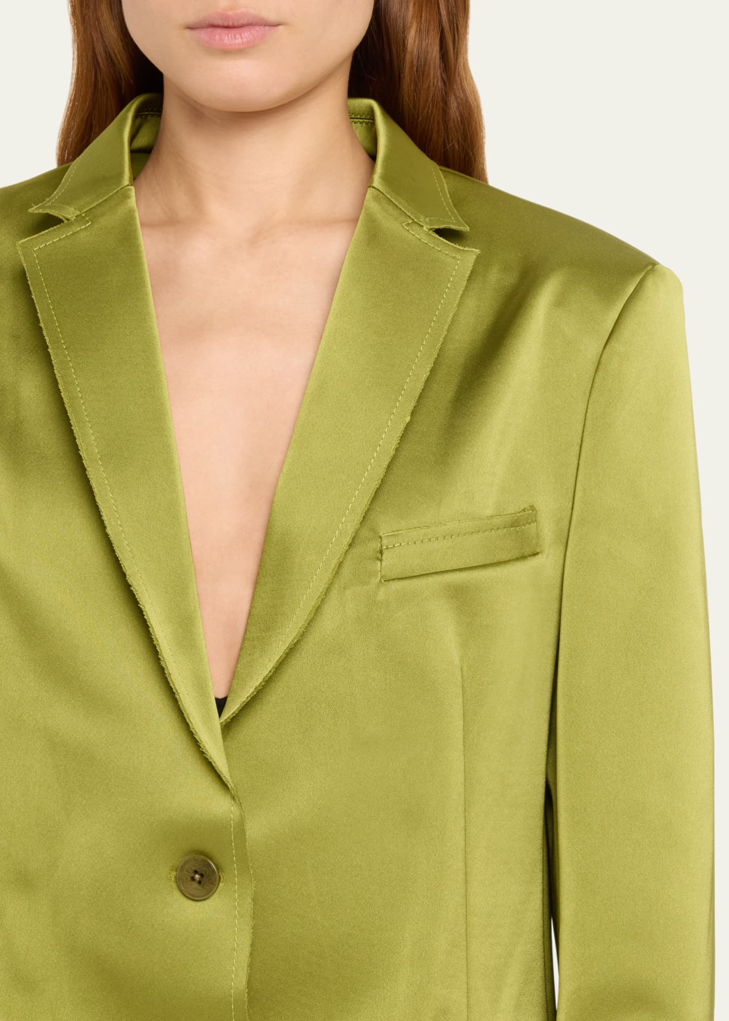 Monse Satin Raw Edge Boxy Blazer - Bergdorf Goodman