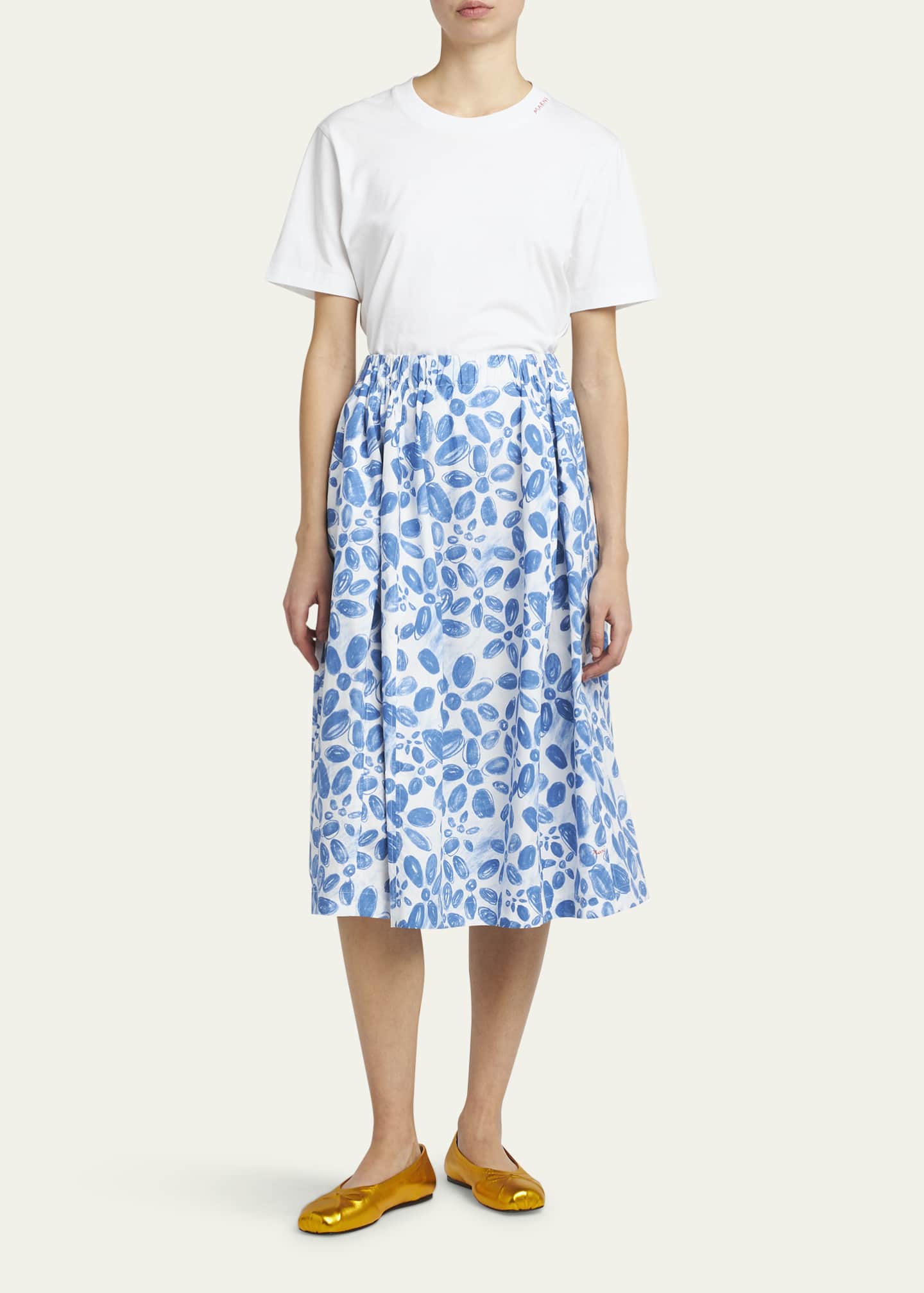 Marni Floral Print Midi Skirt - Bergdorf Goodman