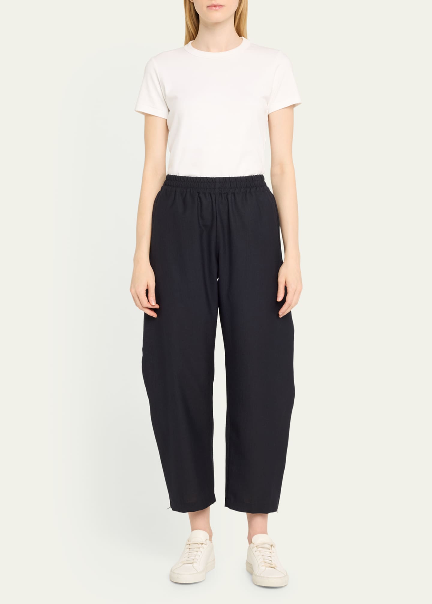 Studio Nicholson Curve-Leg Cropped Wool Pants - Bergdorf Goodman
