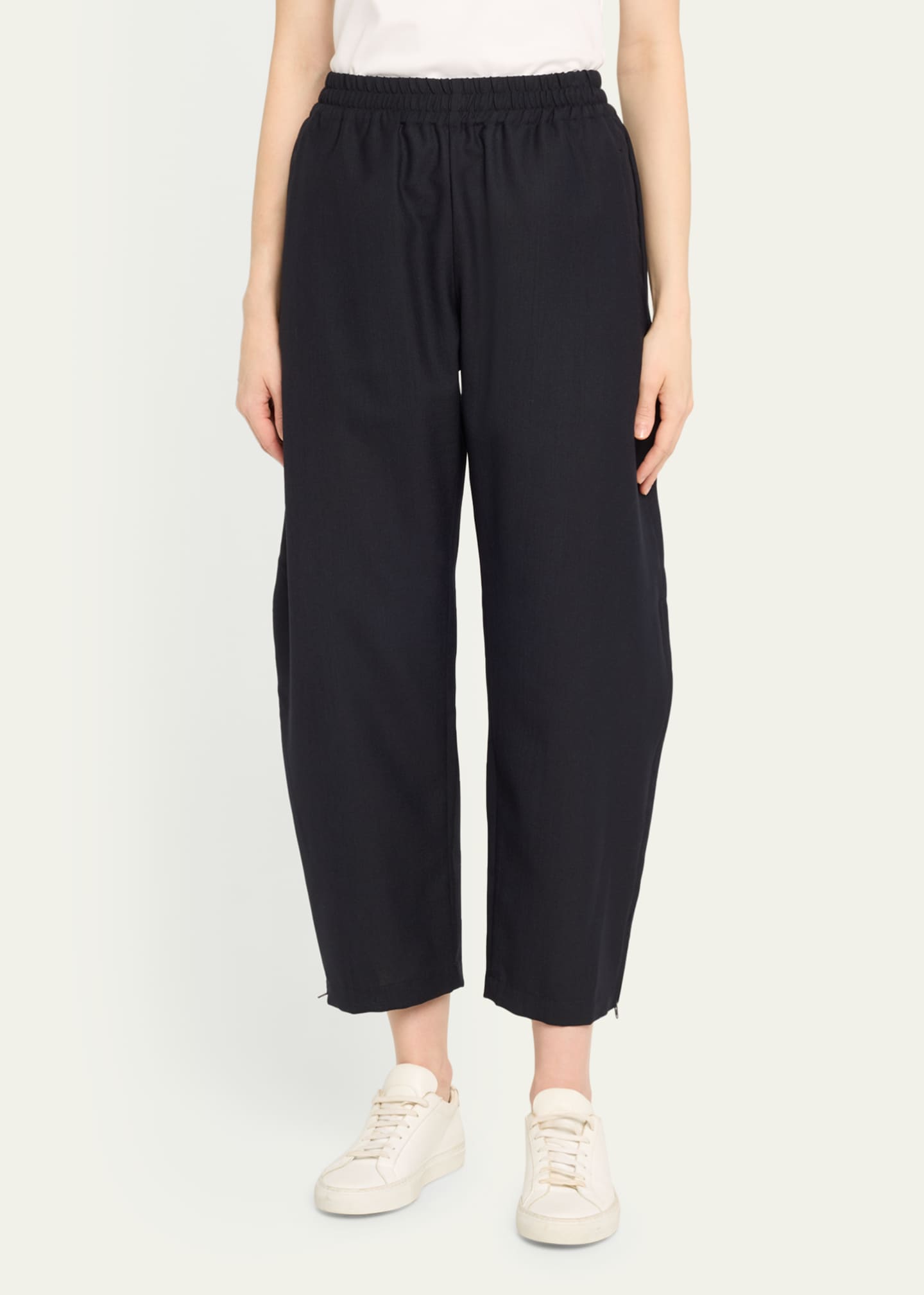 Studio Nicholson Curve-Leg Cropped Wool Pants - Bergdorf Goodman