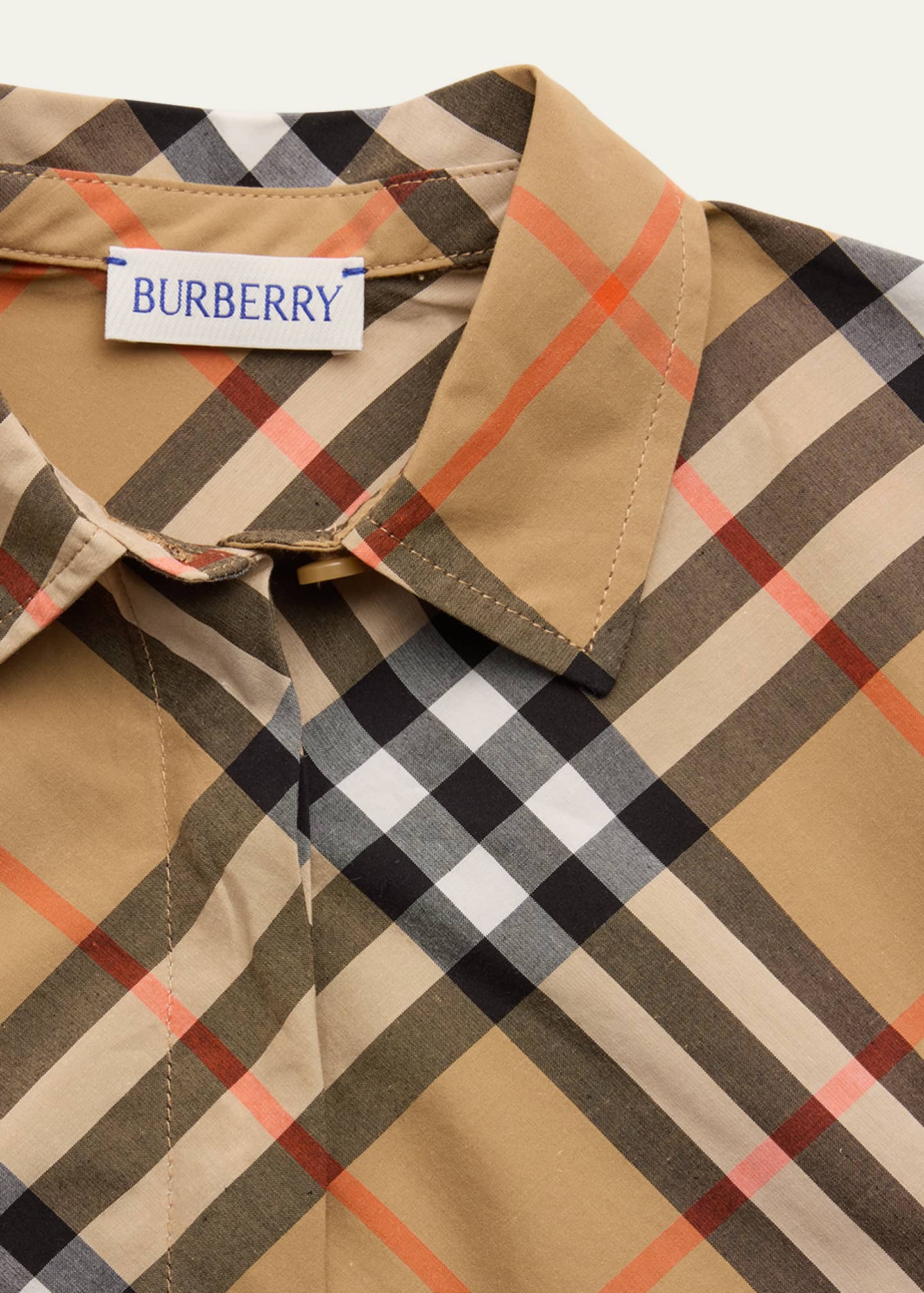 Burberry Girl's Giuletta Check-Print Shirt Dress, Size 6M-2 - Bergdorf ...