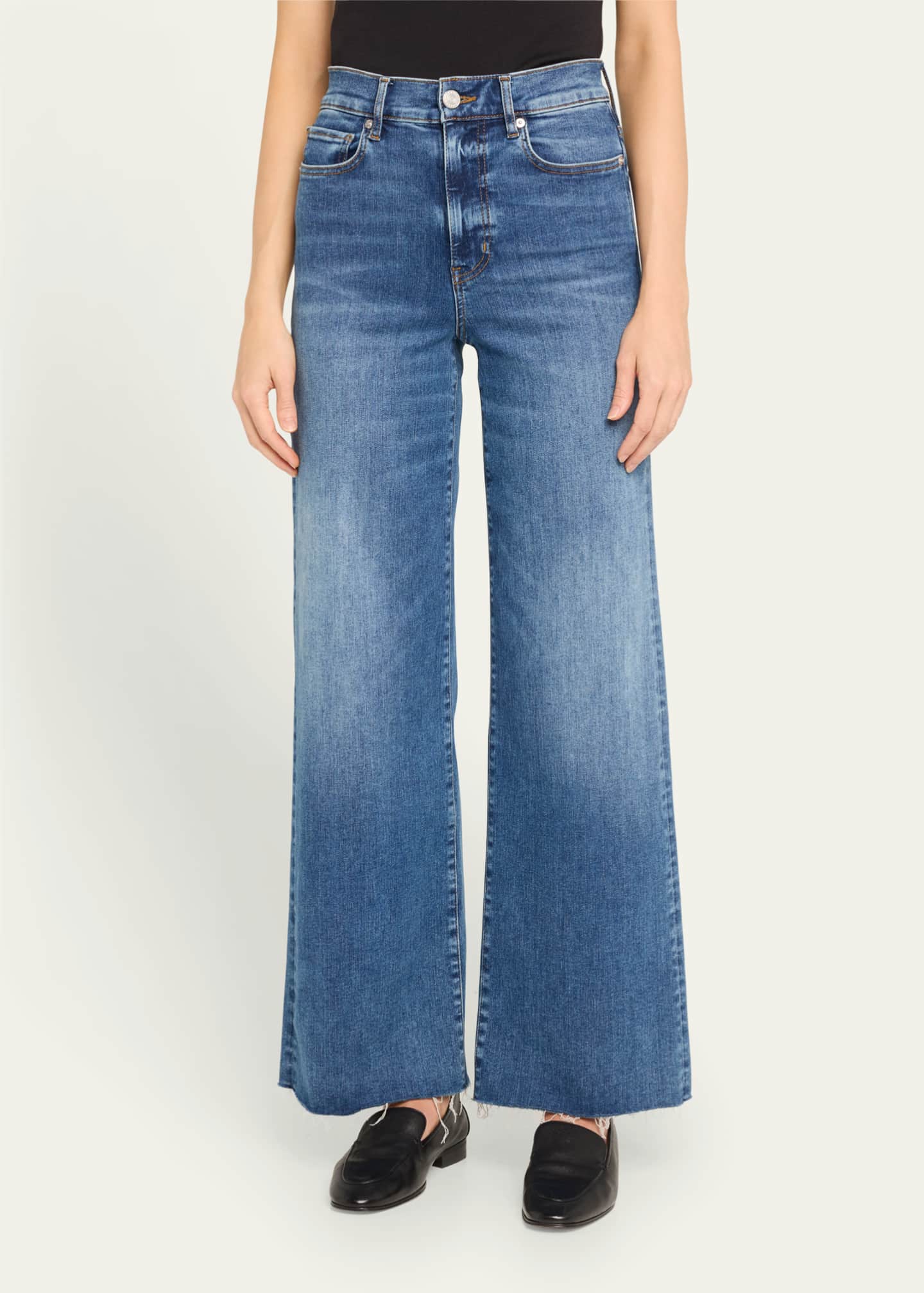 FRAME Le Slim Palazzo Raw Fray Jeans - Bergdorf Goodman