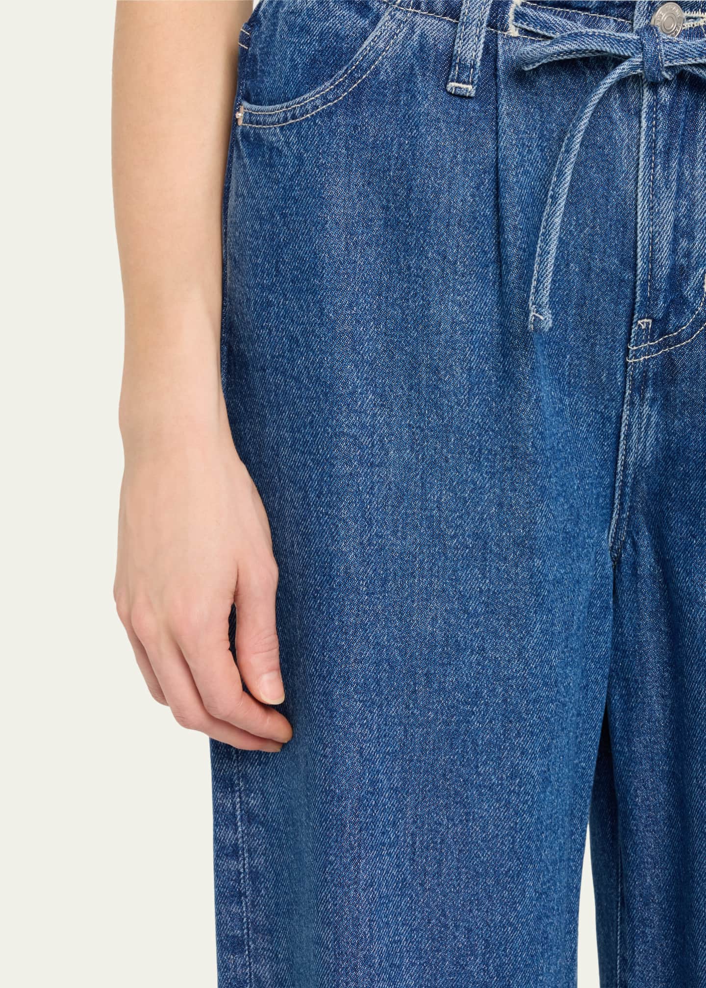 FRAME Super Drape Drawstring Wide-Leg Jeans - Bergdorf Goodman
