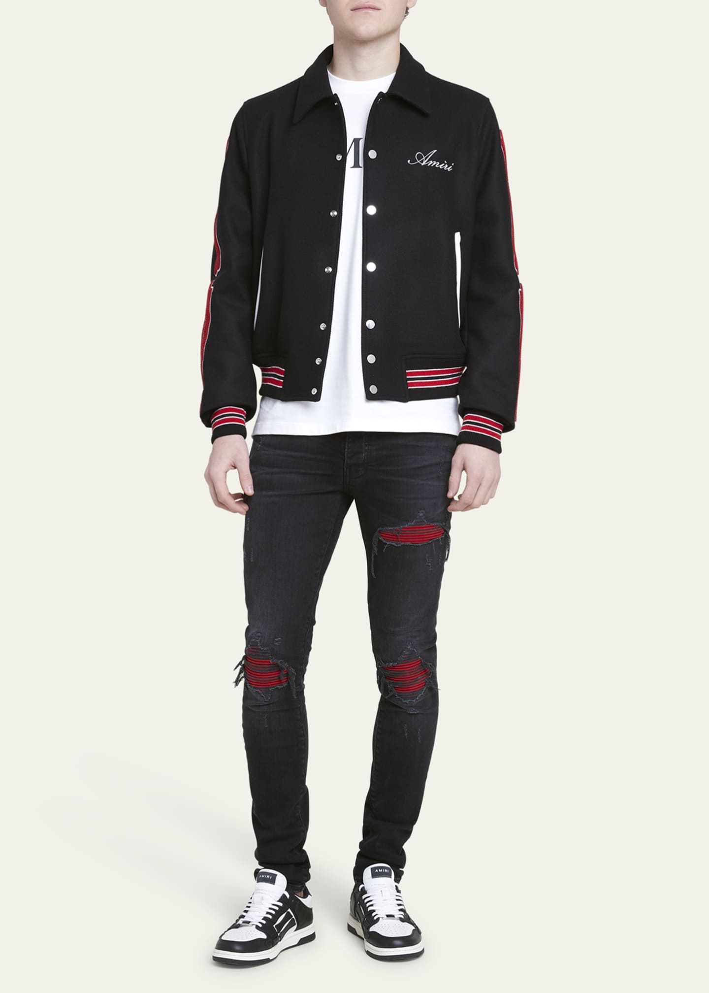 Amiri Men's Chenille Bones Varsity Jacket - Bergdorf Goodman