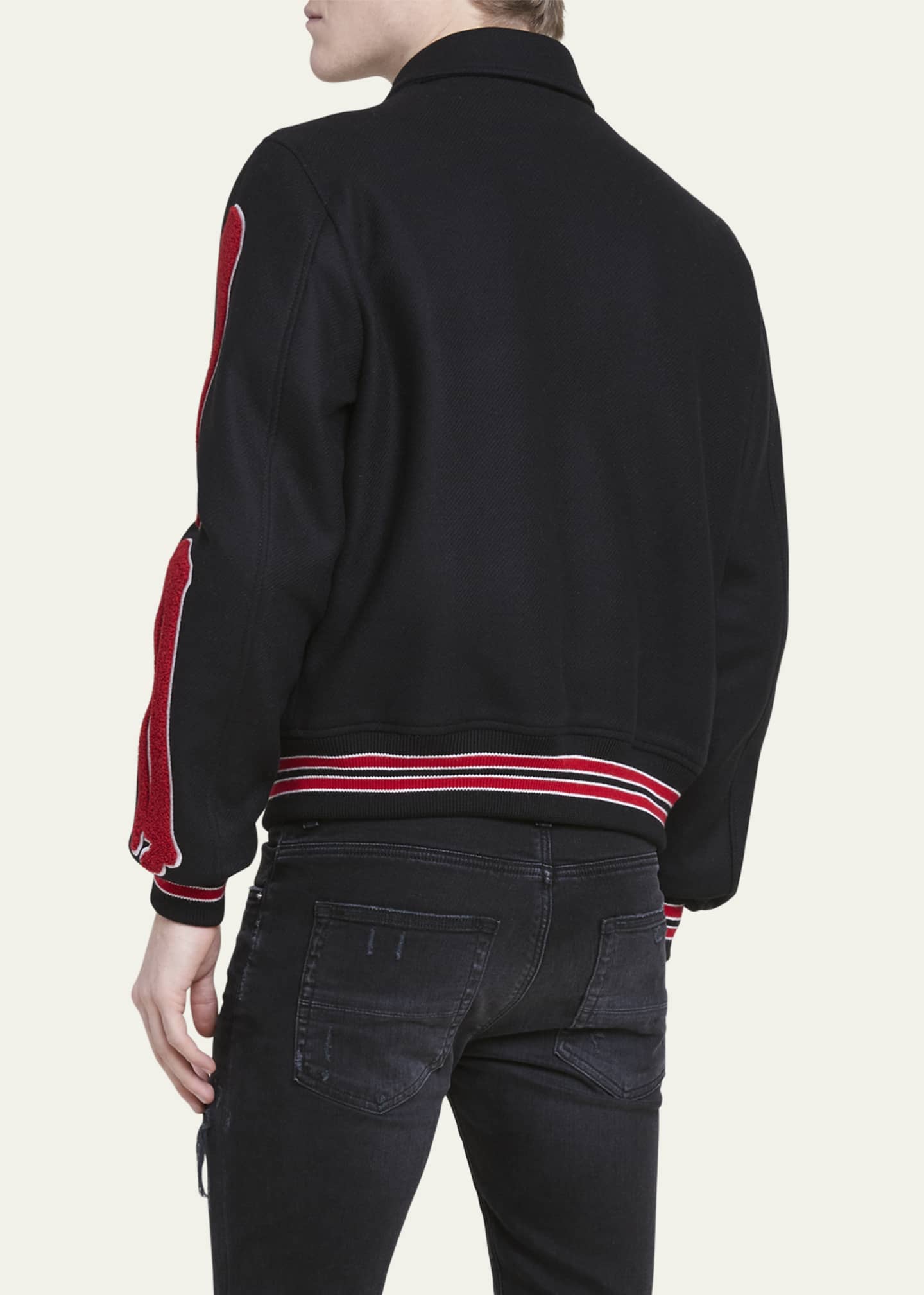 Amiri Men's Chenille Bones Varsity Jacket - Bergdorf Goodman