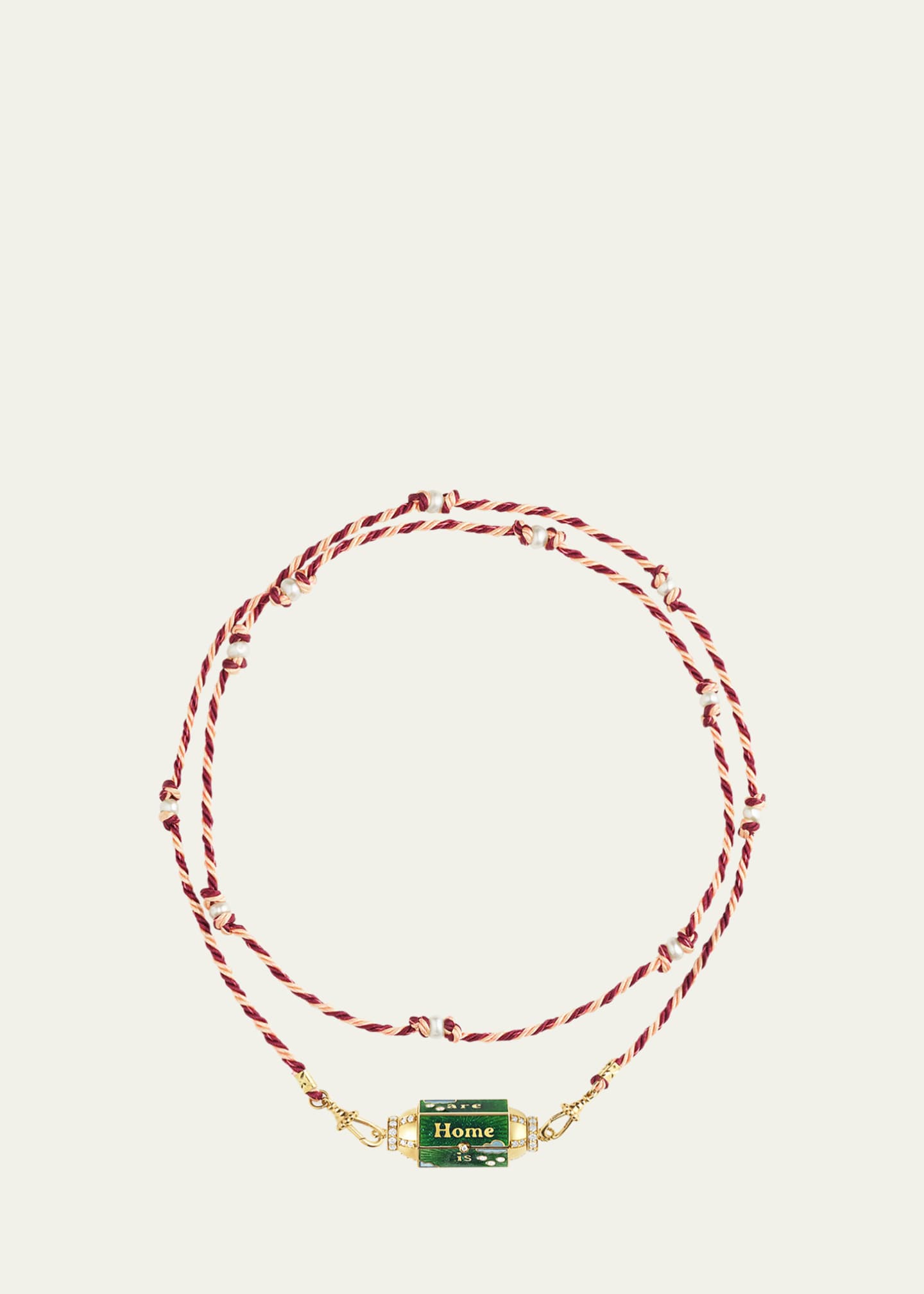 Marie Lichtenberg 18K Yellow Gold Pearls and Diamonds Home Box Locket ...