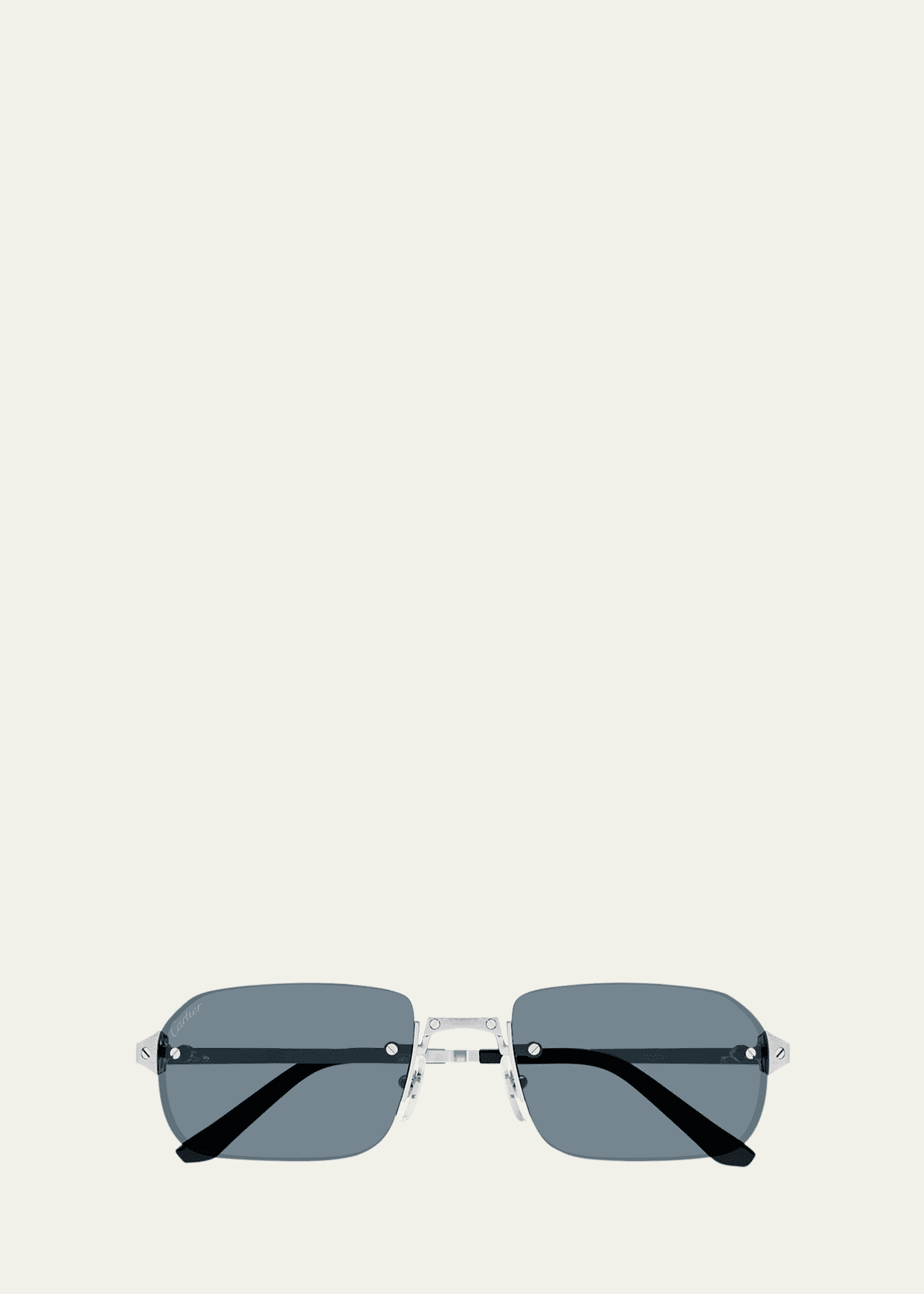 Cartier Rimless Metal Rectangle Sunglasses - Bergdorf Goodman