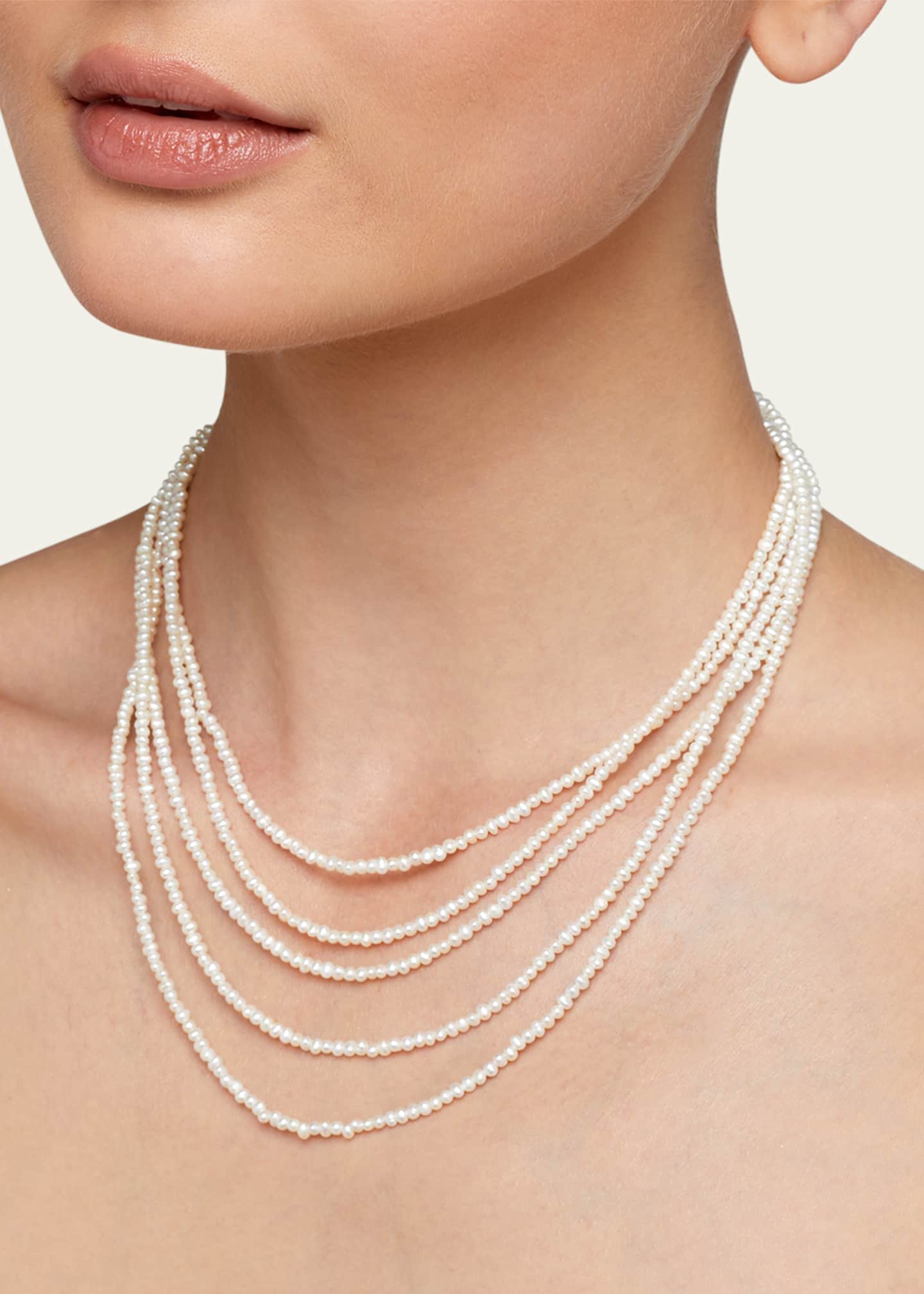 ATLAS LOVE Jade 5 Layer Mini Pearl Necklace - Bergdorf Goodman