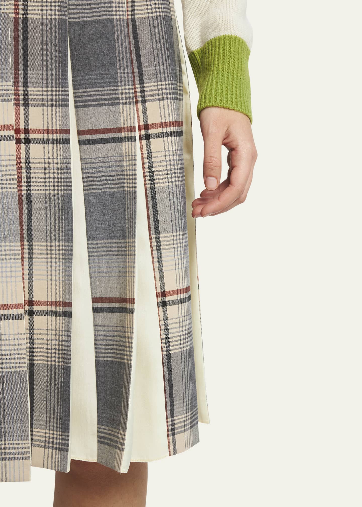Marni Plaid Pleated Skirt - Bergdorf Goodman