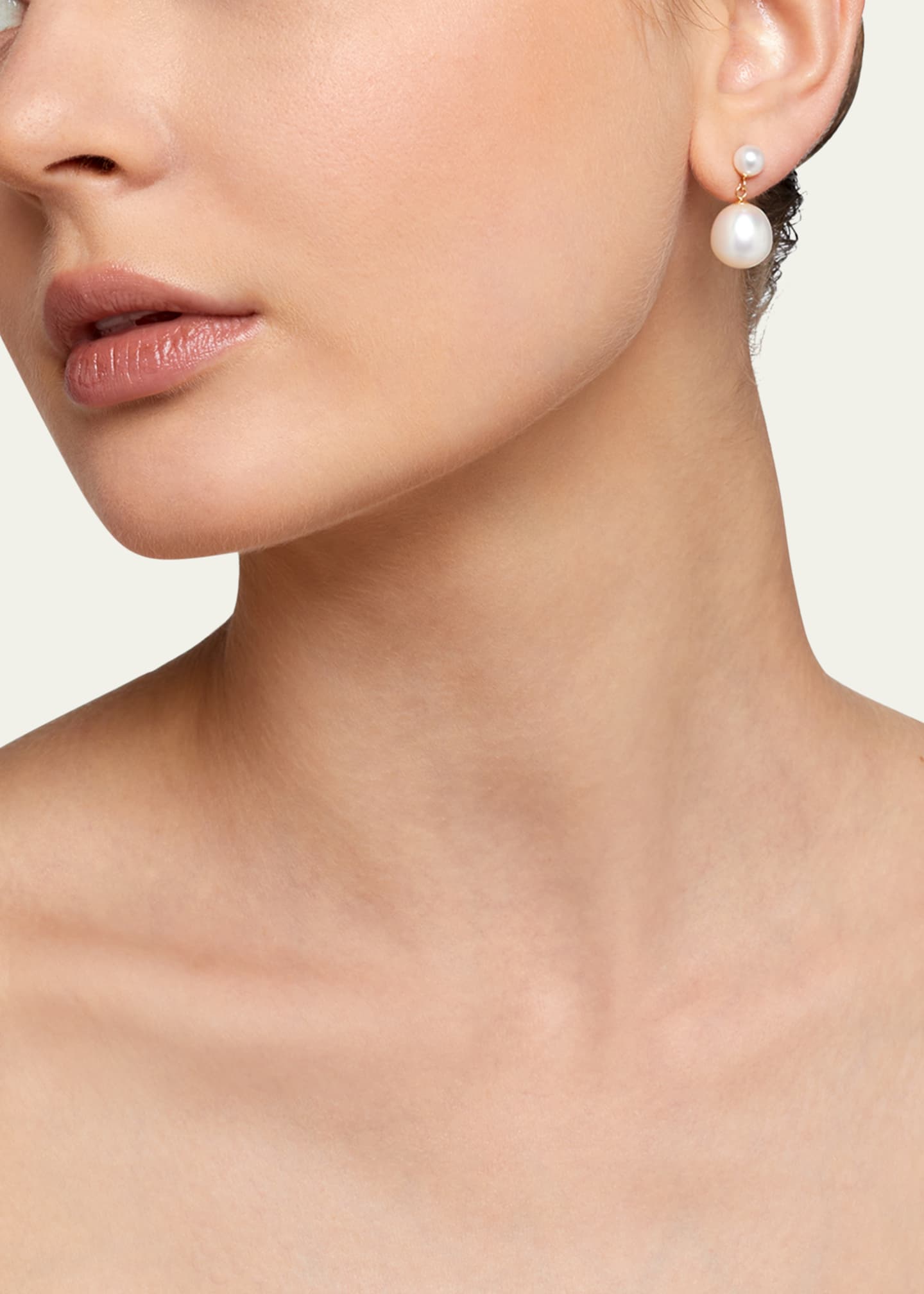 ATLAS LOVE 18K Yellow Gold Triton Classic Pearl Earrings - Bergdorf Goodman