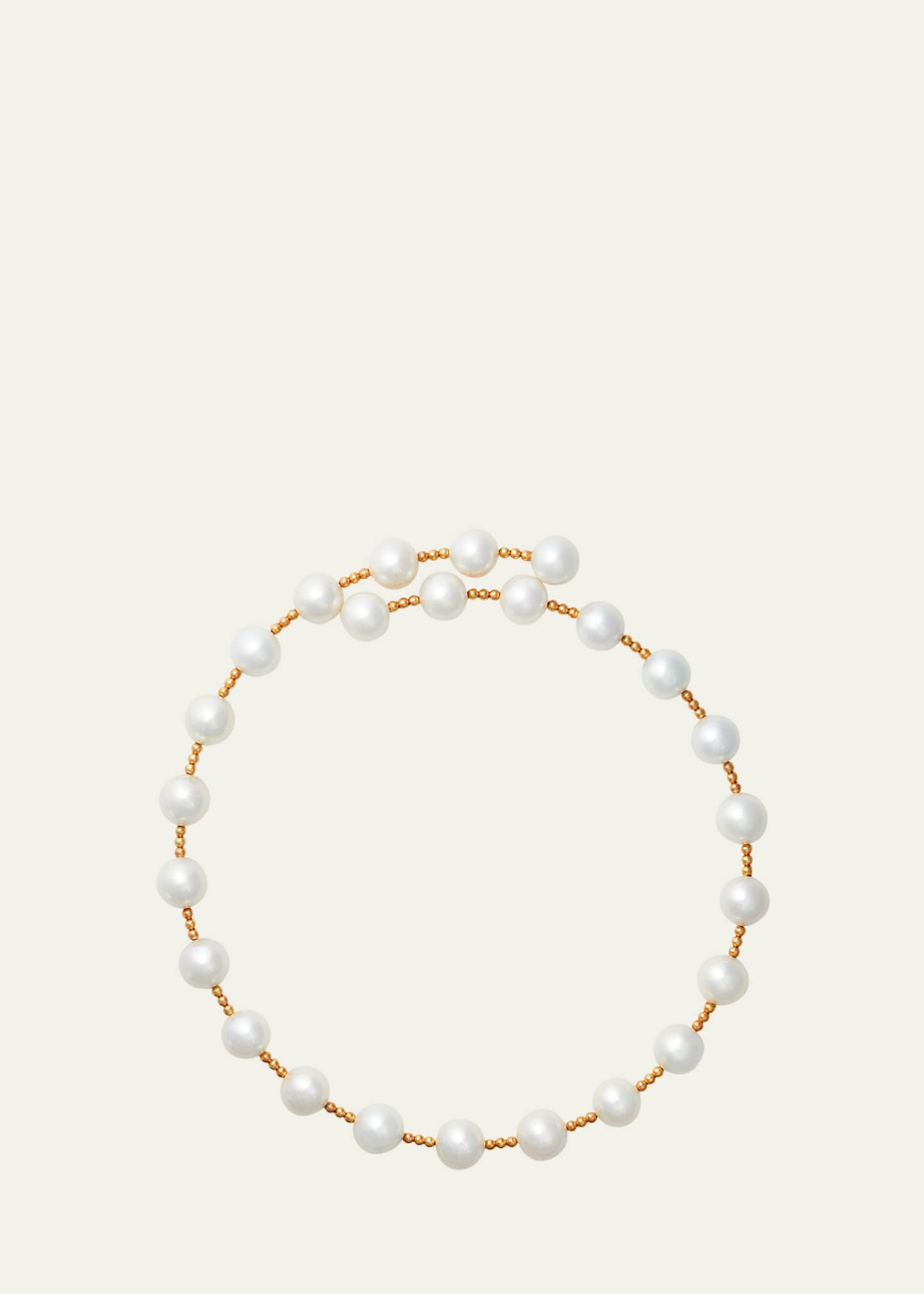 ATLAS LOVE Calico Large Multi Pearl 18K Yellow Gold Beaded Necklace ...