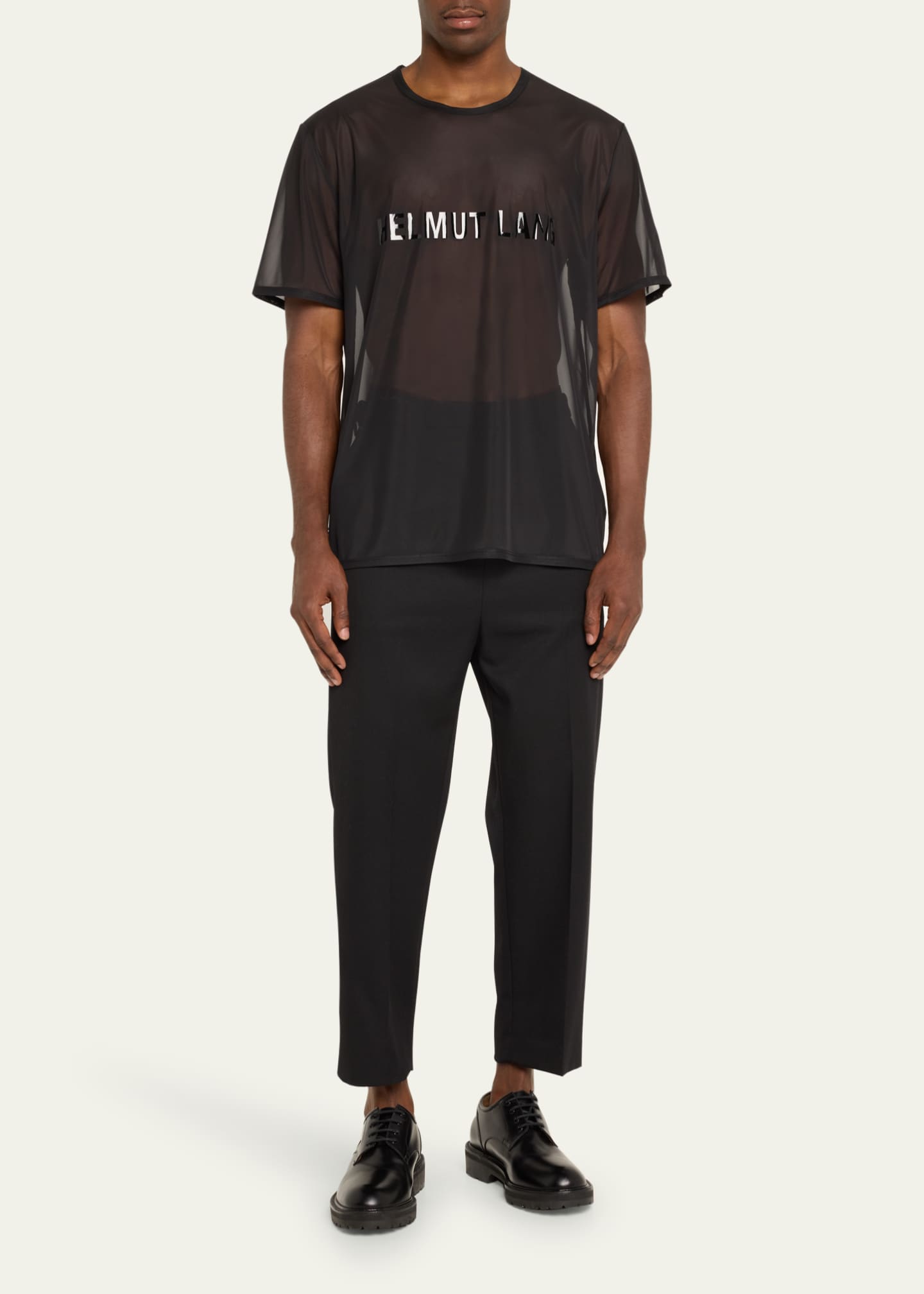 Helmut Lang Men's Sheer Logo T-Shirt - Bergdorf Goodman