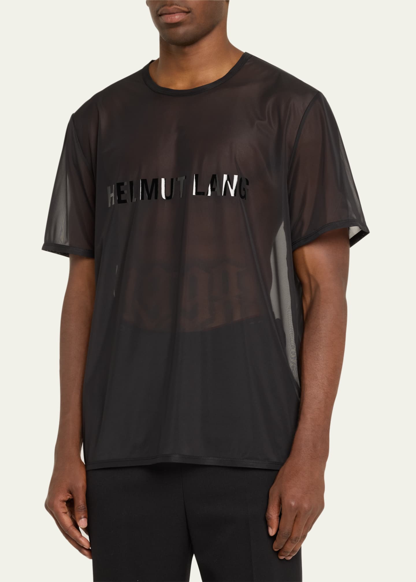 Helmut Lang Men's Sheer Logo T-Shirt - Bergdorf Goodman