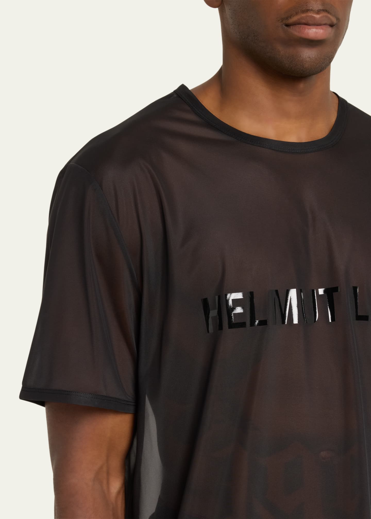 Helmut Lang Men's Sheer Logo T-Shirt - Bergdorf Goodman