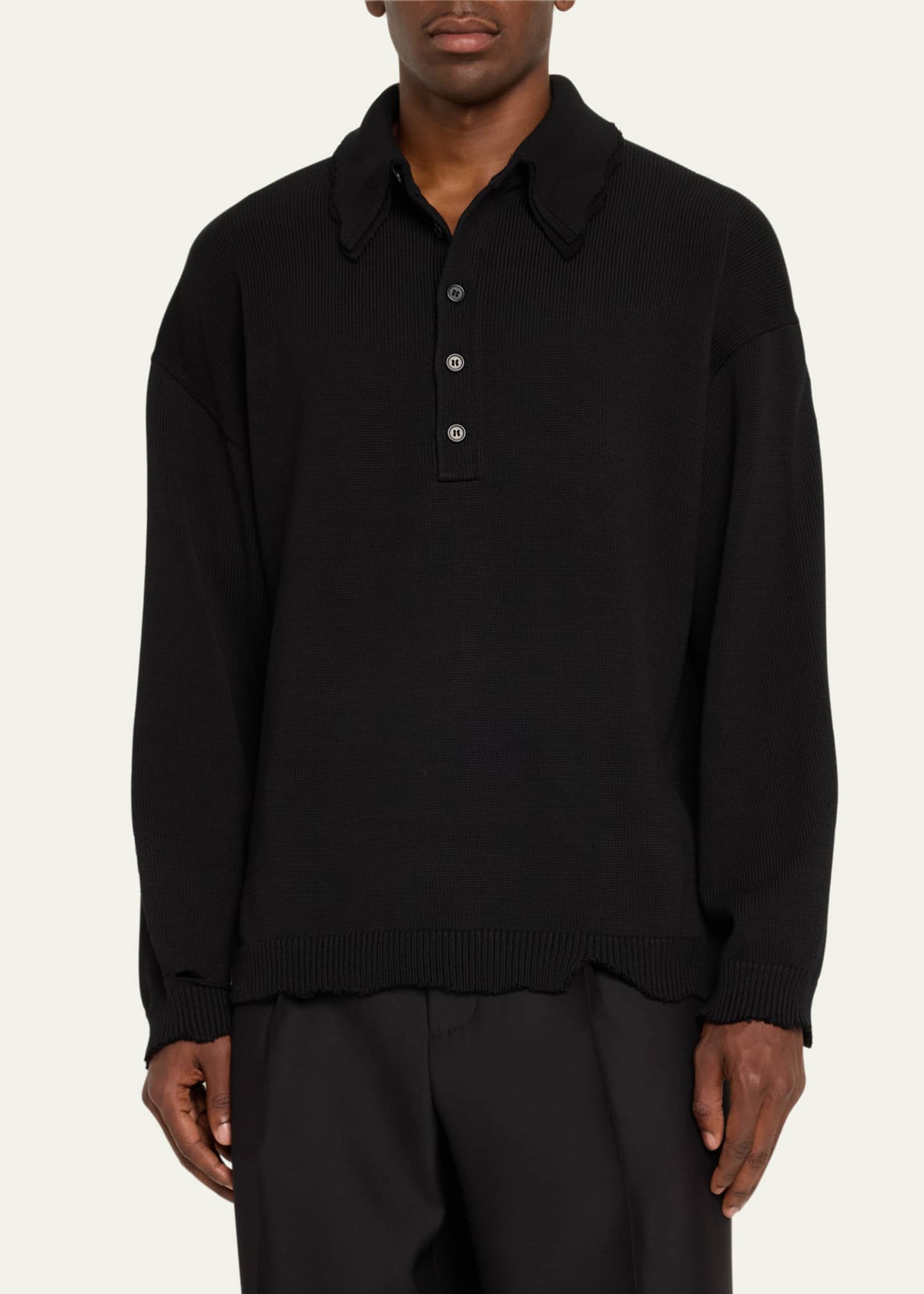 Helmut Lang Men's Distressed Polo Shirt - Bergdorf Goodman