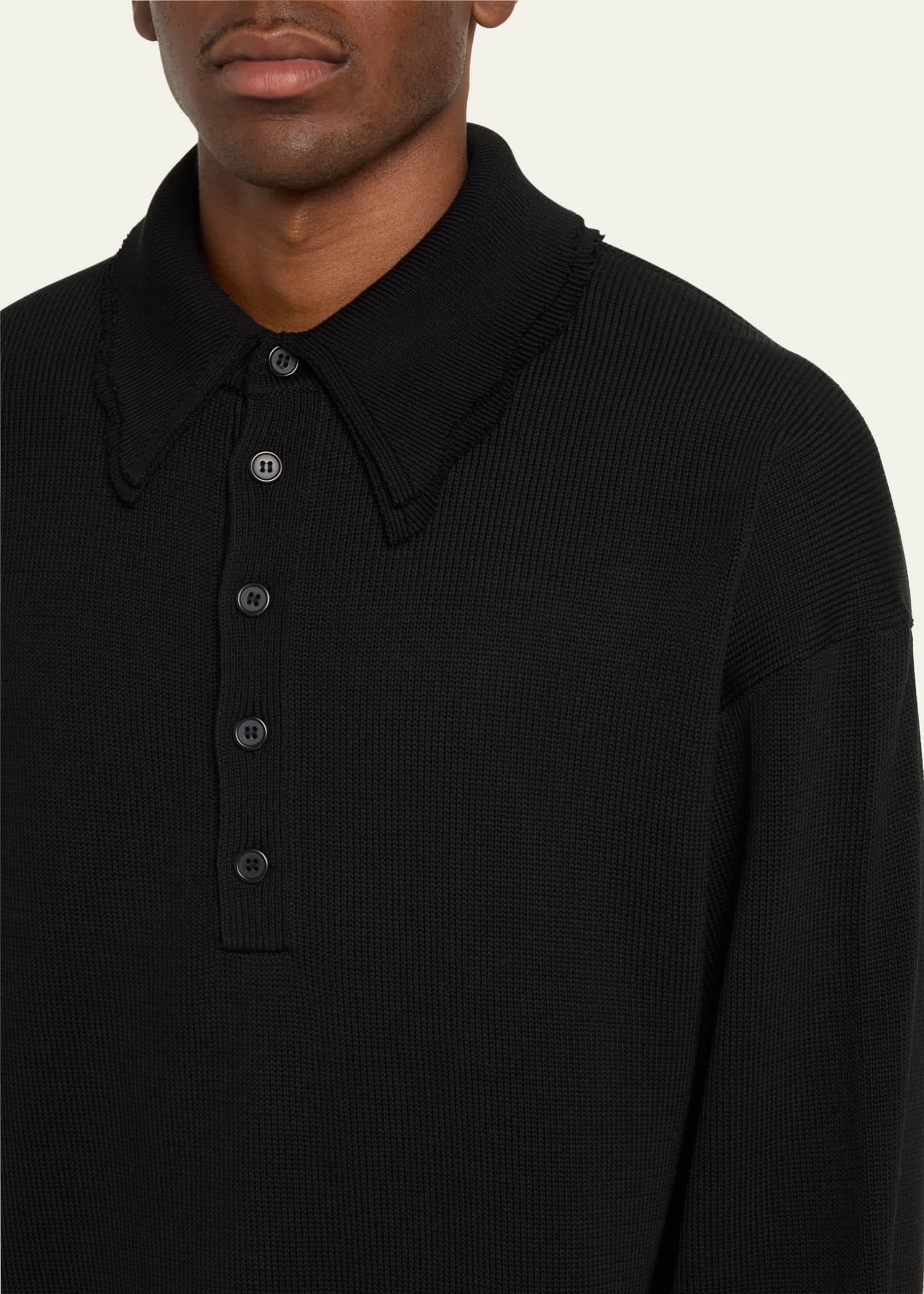 Helmut Lang Men's Distressed Polo Shirt - Bergdorf Goodman