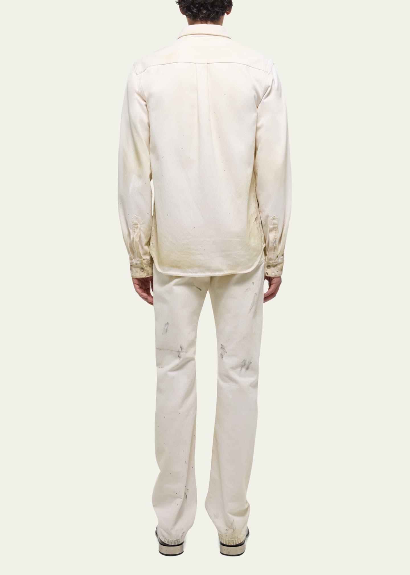 Helmut Lang Men's Dirty-Effect Overshirt - Bergdorf Goodman