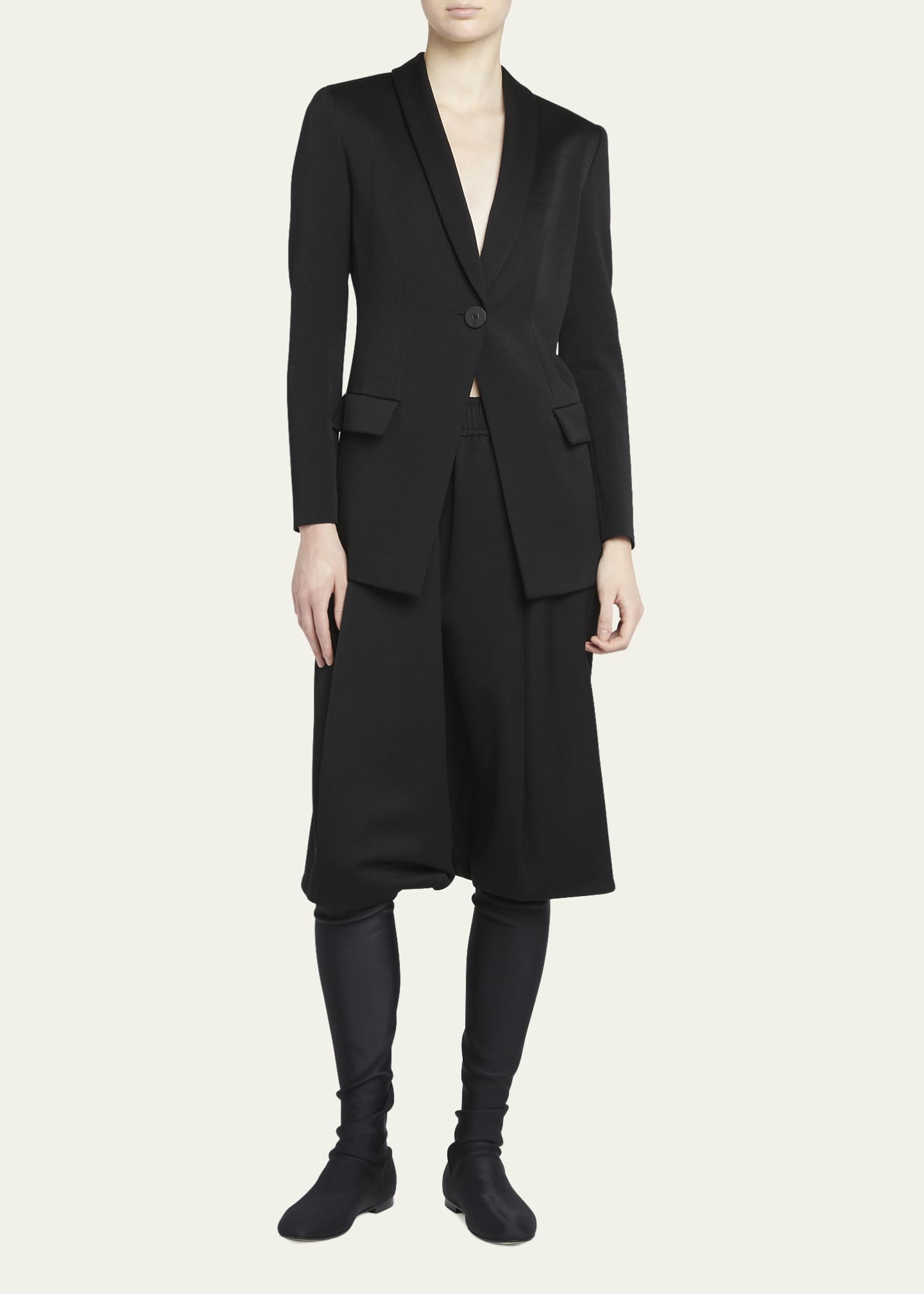 Giorgio Armani Virgin Wool One Button Blazer Bergdorf Goodman