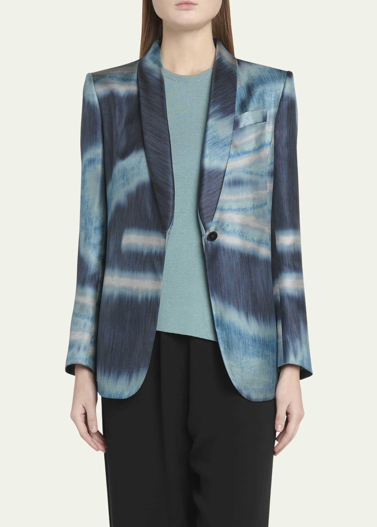 Giorgio Armani Abstract Print Silk Blazer Jacket - Bergdorf Goodman