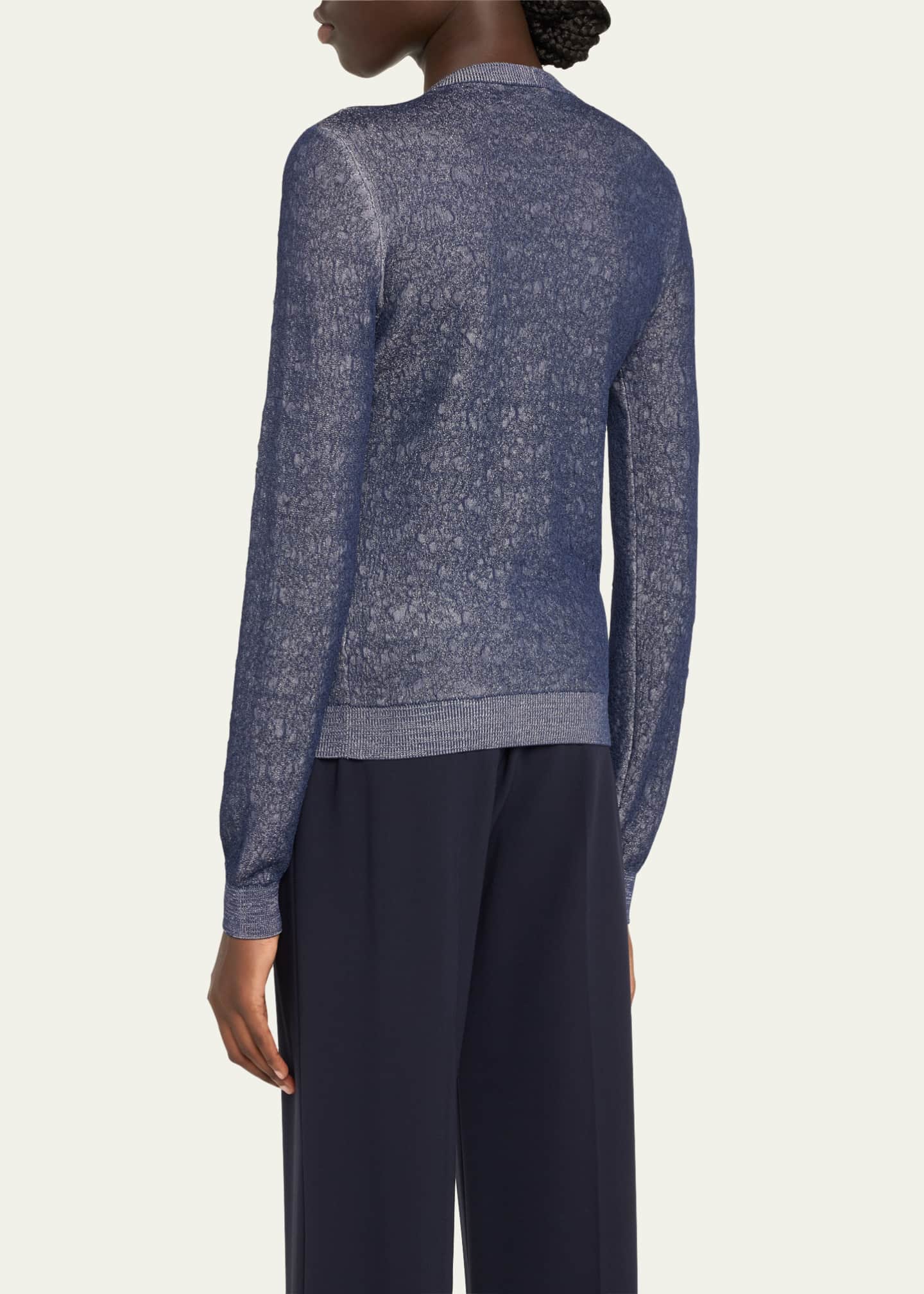 Giorgio Armani Shiny Viscose Knit Top - Bergdorf Goodman