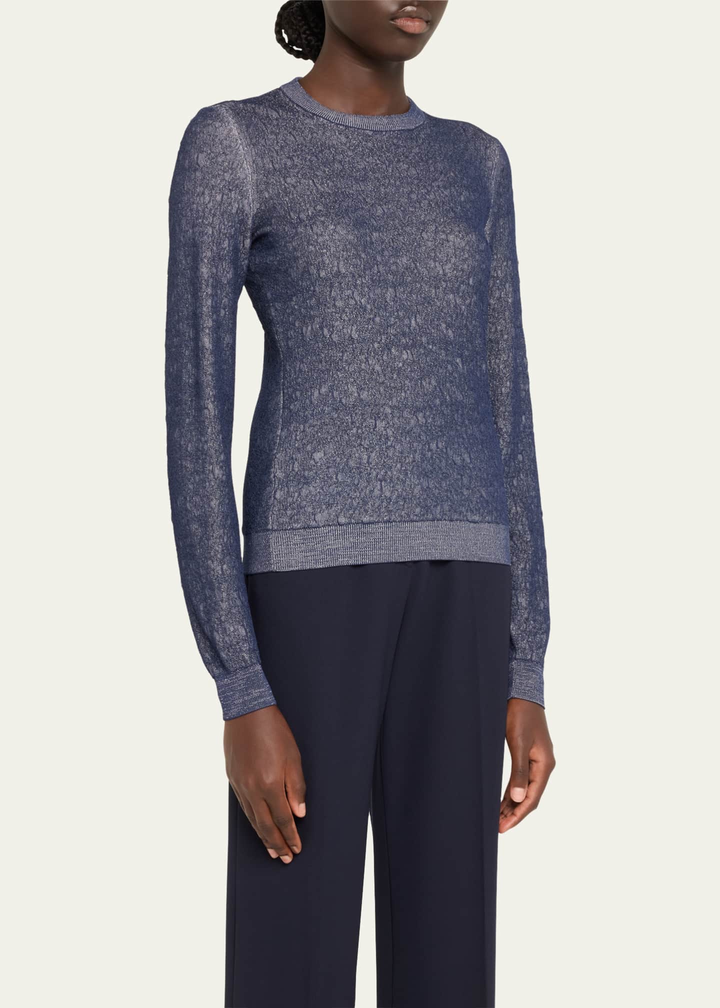 Giorgio Armani Shiny Viscose Knit Top - Bergdorf Goodman