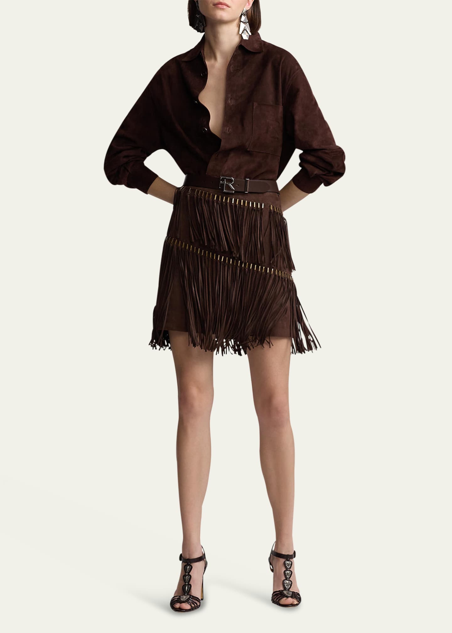 Ralph Lauren Collection Tyler Suede Button-Front Shirt - Bergdorf Goodman