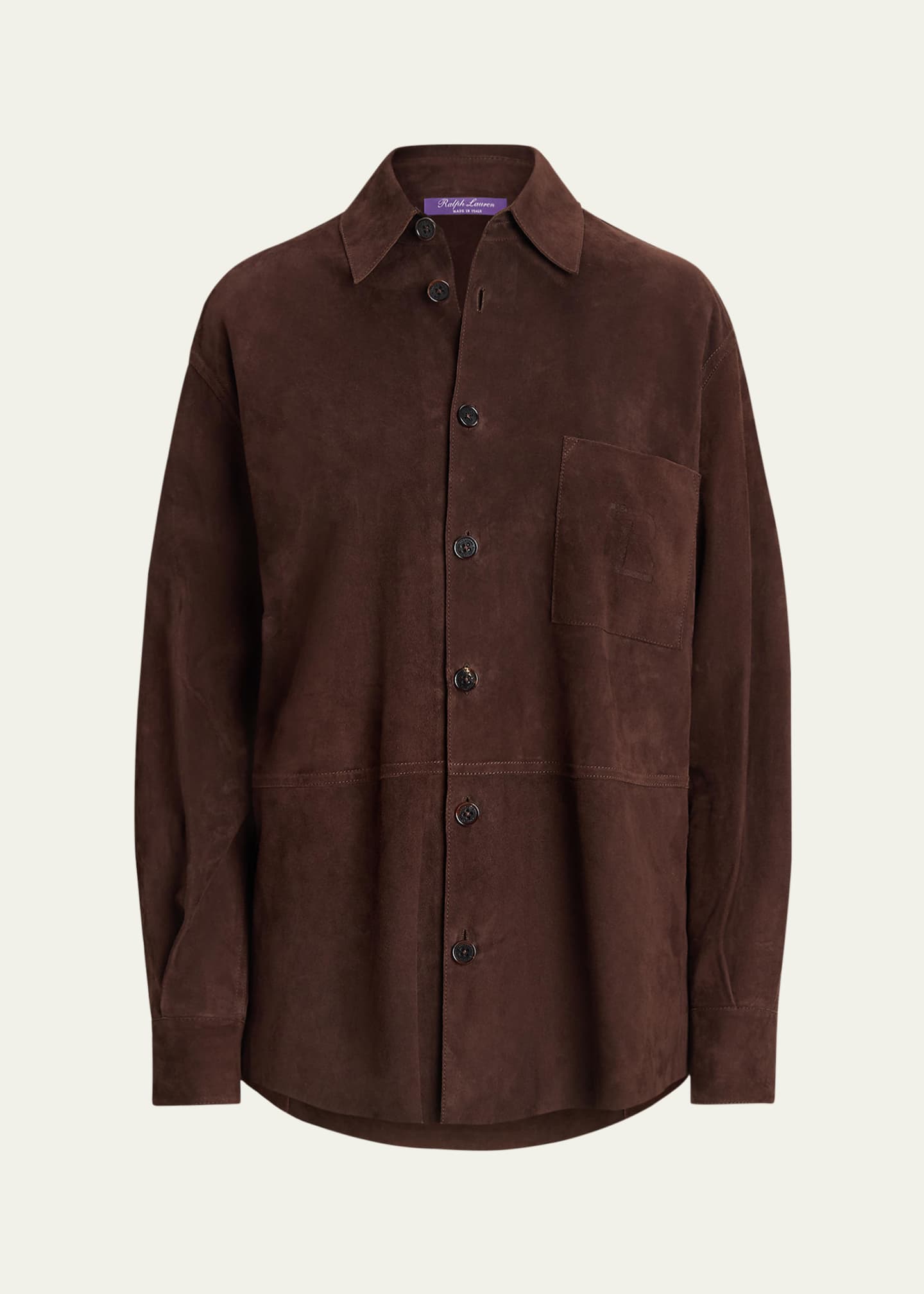 Ralph Lauren Collection Tyler Suede Button-Front Shirt - Bergdorf Goodman