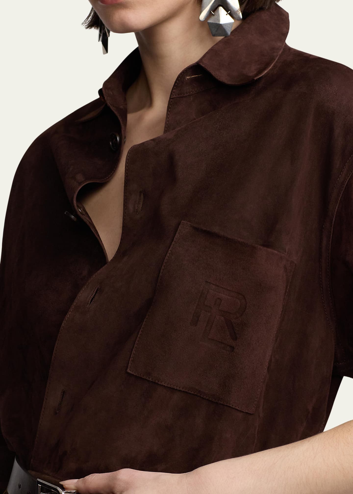 Ralph Lauren Collection Tyler Suede Button-Front Shirt - Bergdorf Goodman