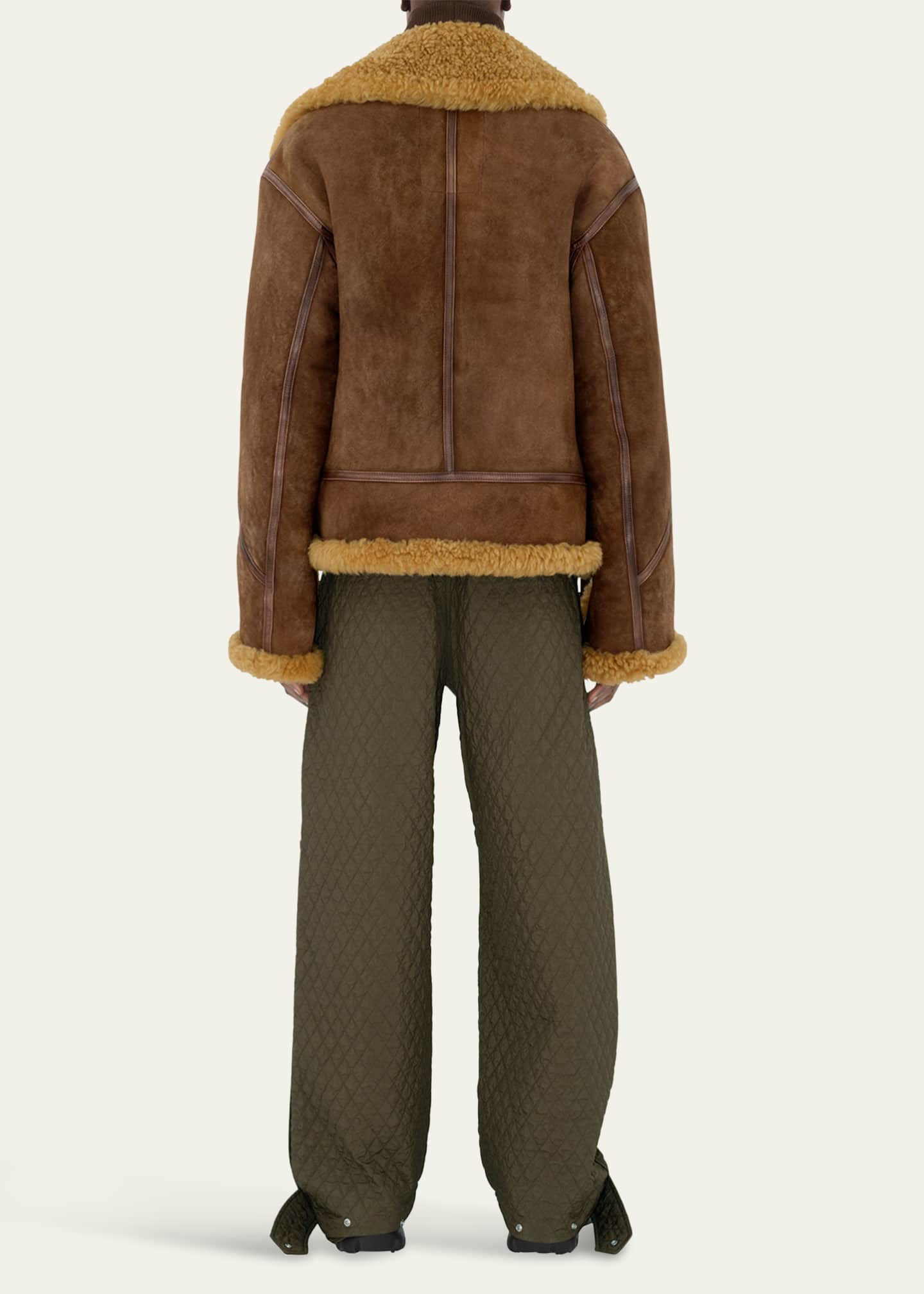 Burberry Men's Belted Sheep Shearling Coat - Bergdorf Goodman