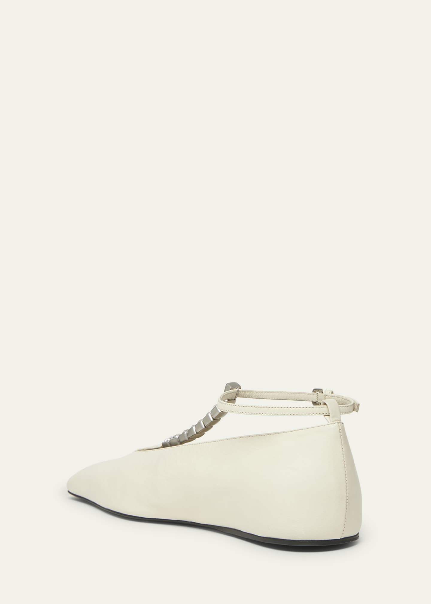 Jil Sander Leather Crystal T-Strap Ballerina Flats - Bergdorf Goodman