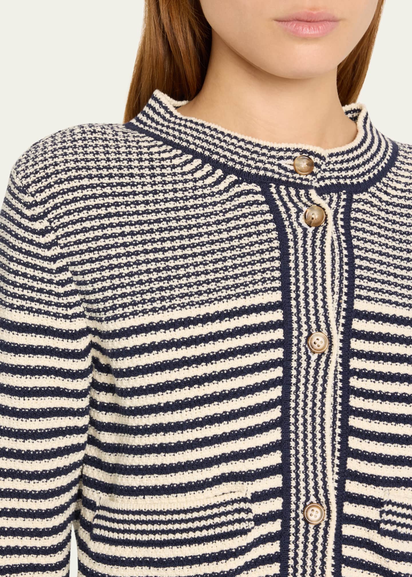 FRAME Compact Stripe Cardigan - Bergdorf Goodman