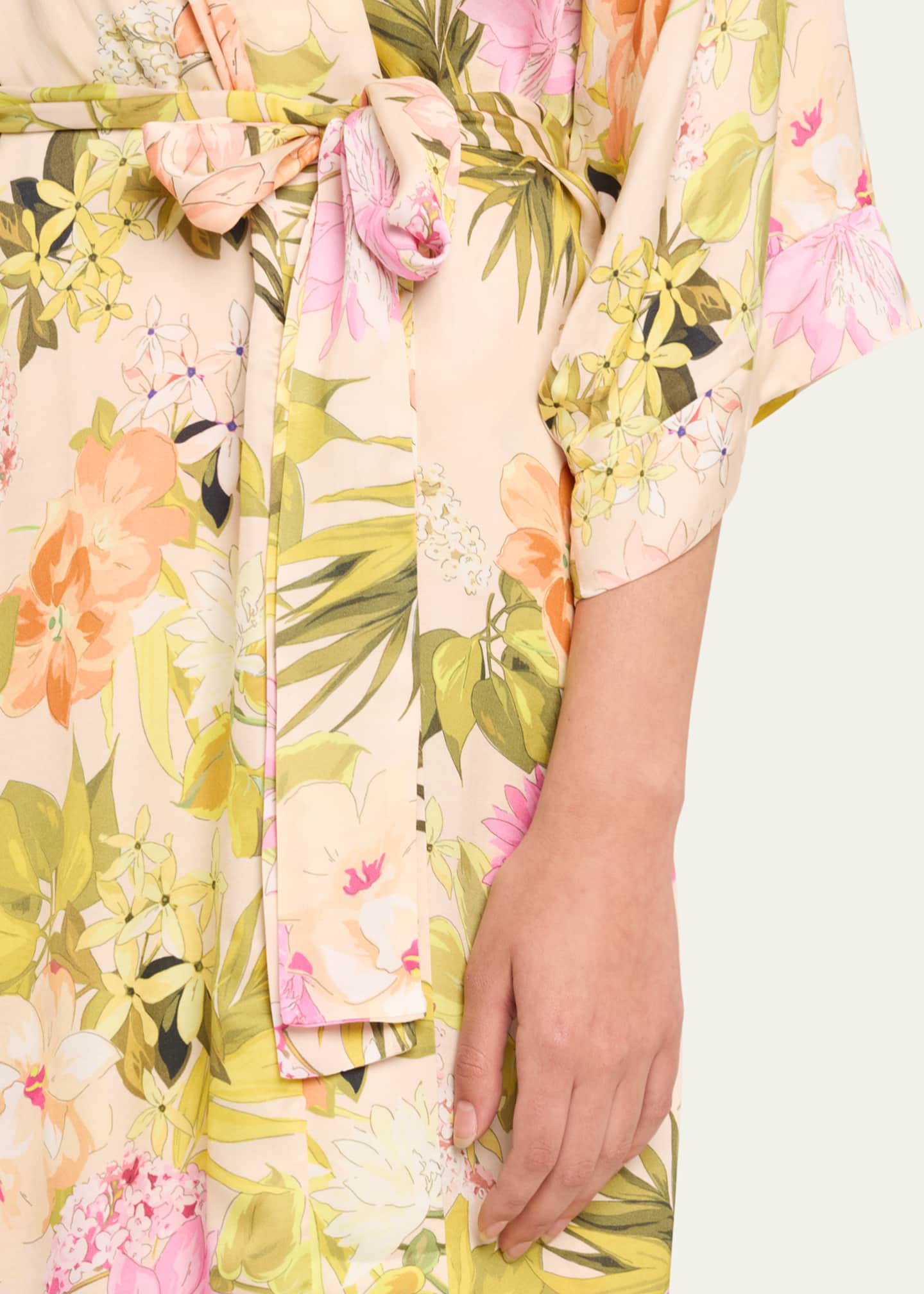 Lise Charmel Floral-Print Satin Robe - Bergdorf Goodman